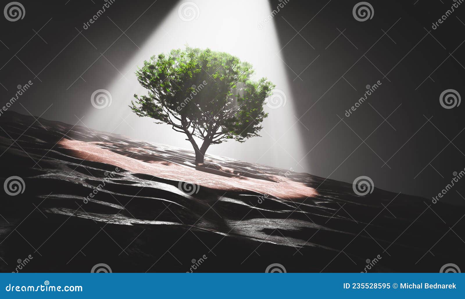 Discovering Green Plant on Mars Stock Illustration - Illustration of ...
