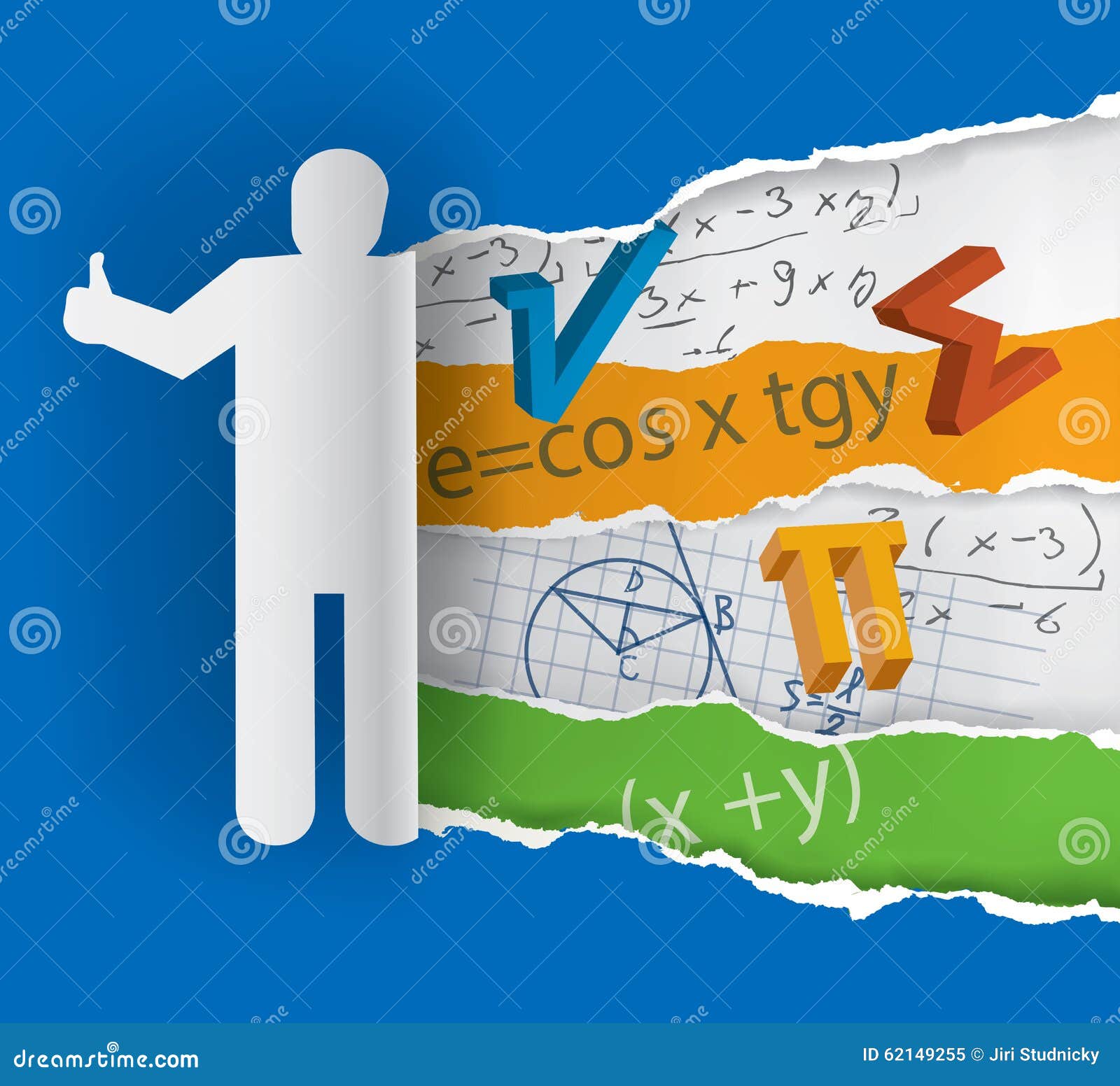 Thumbs Up With Mathematical Symbols. Vector Illustration ...