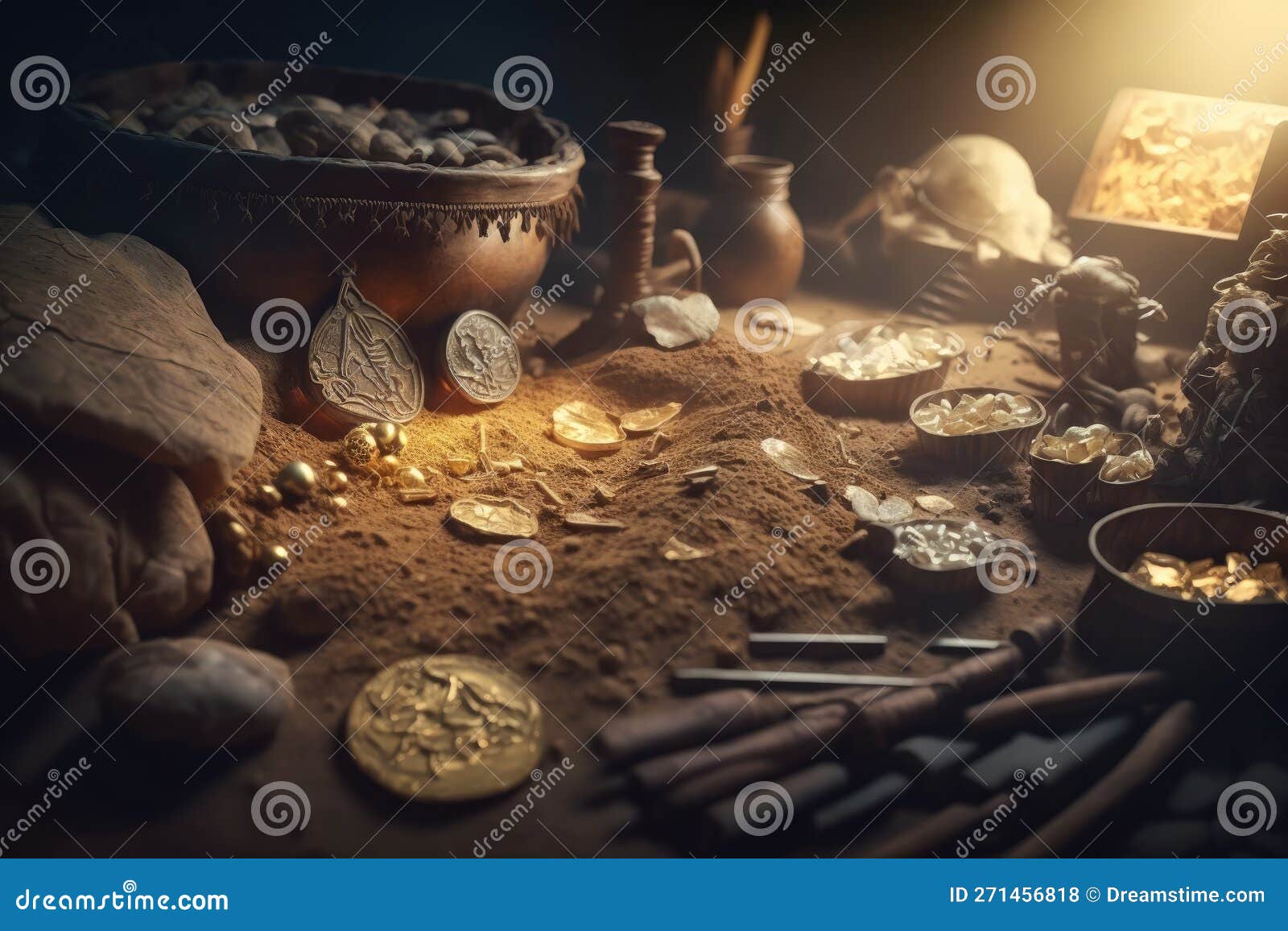 Discovering Treasure at an Archaeological Dig Site Stock Illustration ... Discovering Treasure at an Archaeological Dig Site Stock Illustration ...