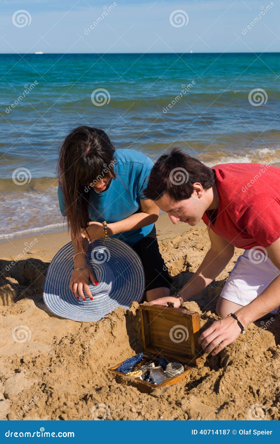 Discovering a treasure stock image. Image of enjoy, vacation - 40714187