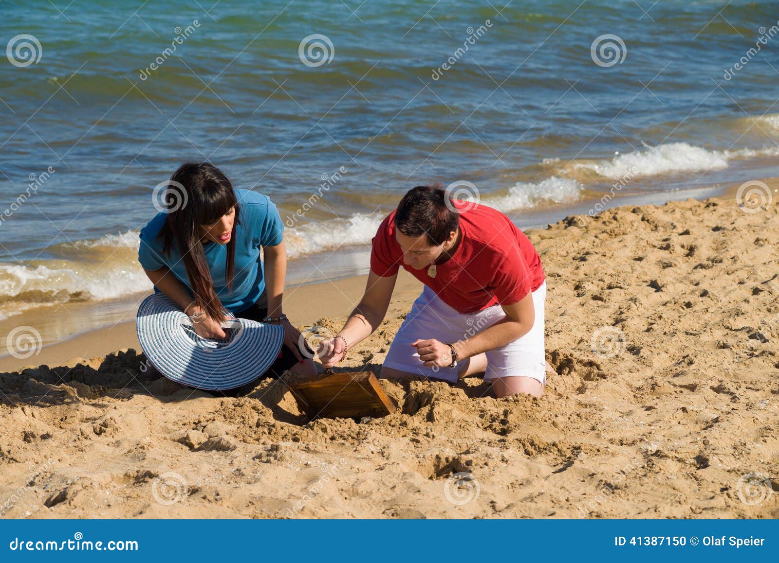 Discovering a treasure stock photo. Image of treasure - 41387150