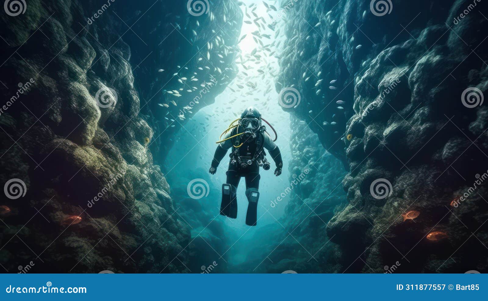 Discovering the Undersea Realm Scuba Divers Dive into the Abyss ...
