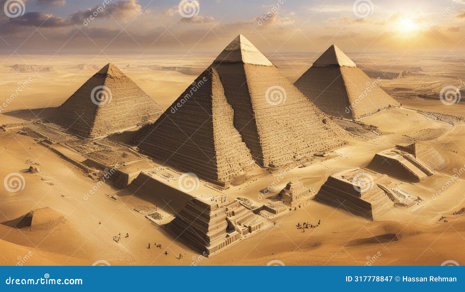 Discovering the Wonders of Ancient Egypts Giza Pyramids and Sphi Stock ...