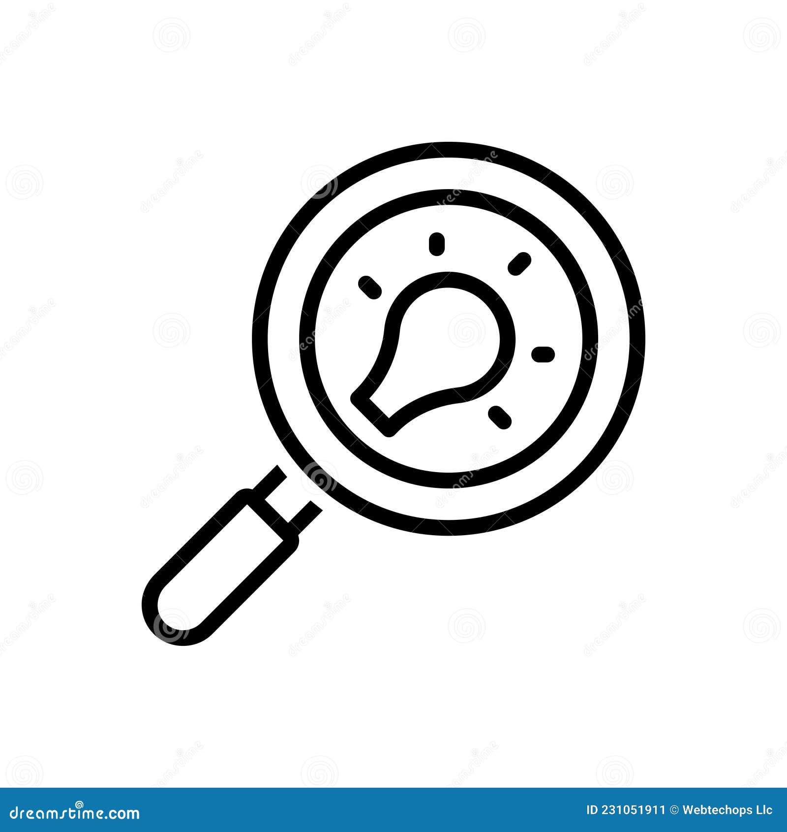 Black Line Icon for Discovery, Detection and Finder Stock Vector ...