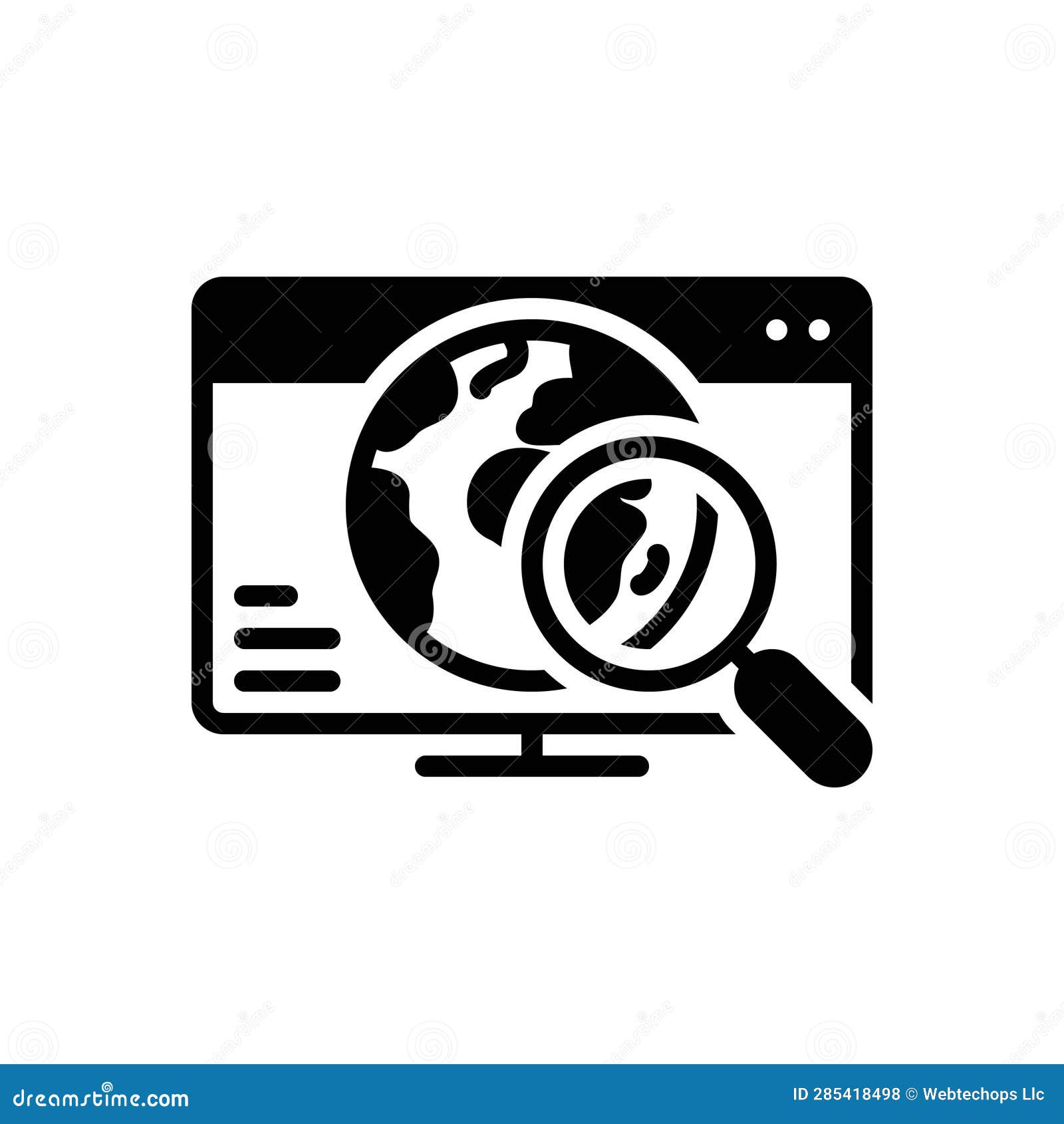 Black Solid Icon for Discovery, Search and Browser Stock Vector ...