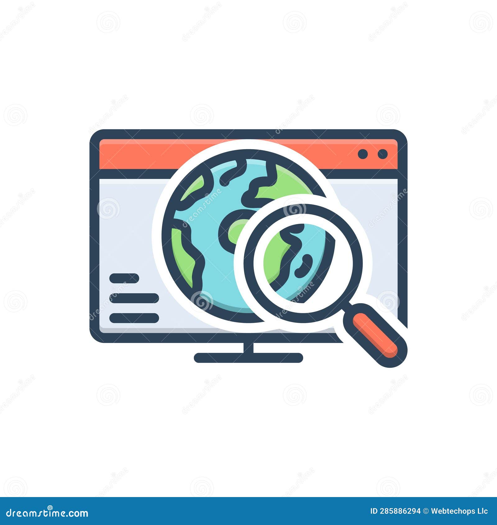 Color Illustration Icon for Discovery, Search and Explore Stock Vector ...
