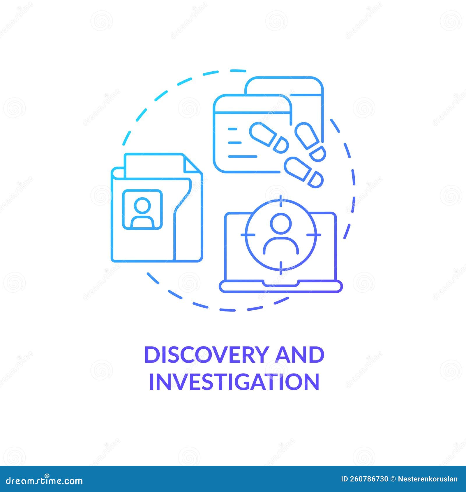 Discovery and Investigation Blue Gradient Concept Icon Stock Vector ...