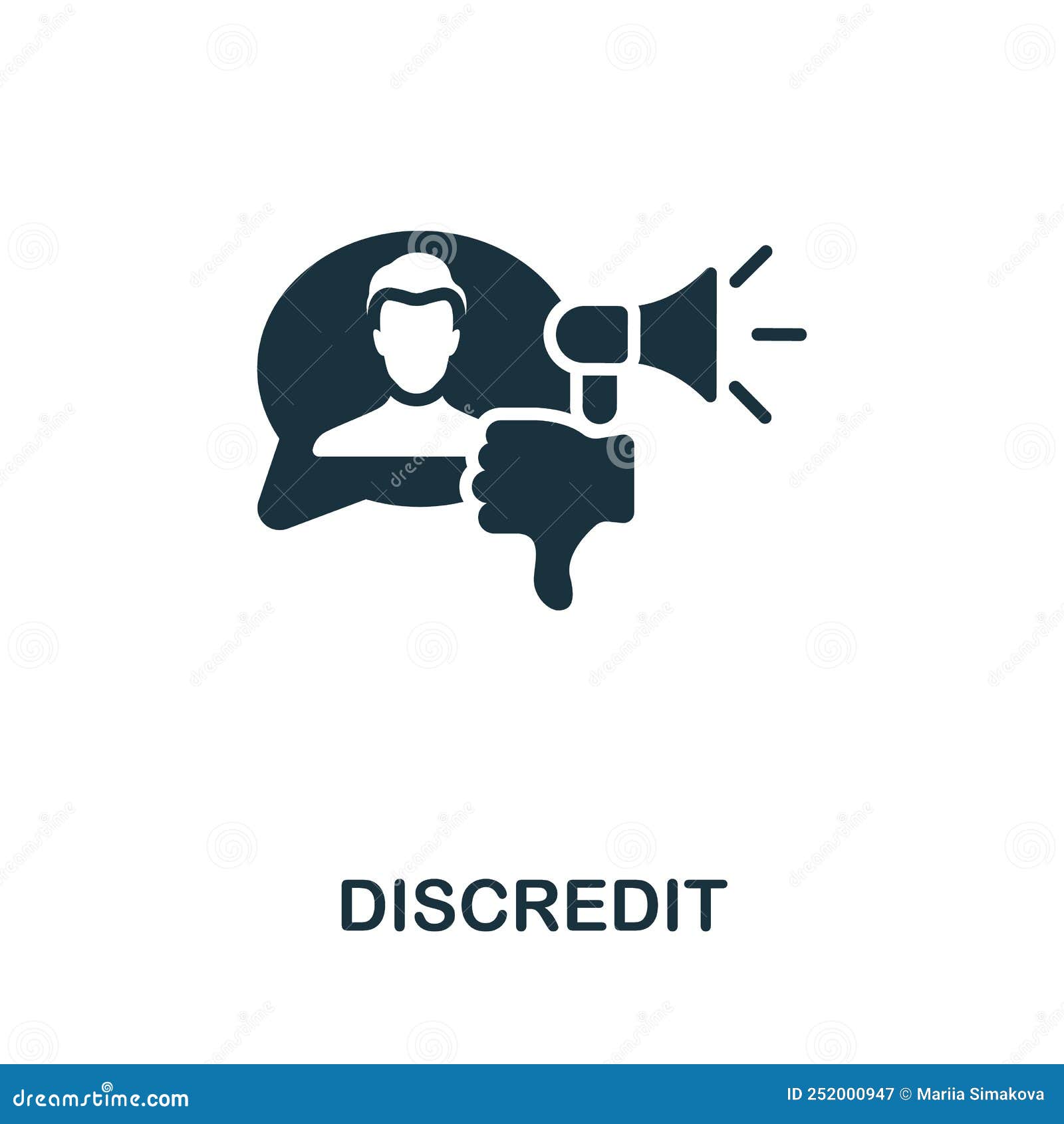 Discredit Icon. Monochrome Simple Line Harassment Icon for Templates ...