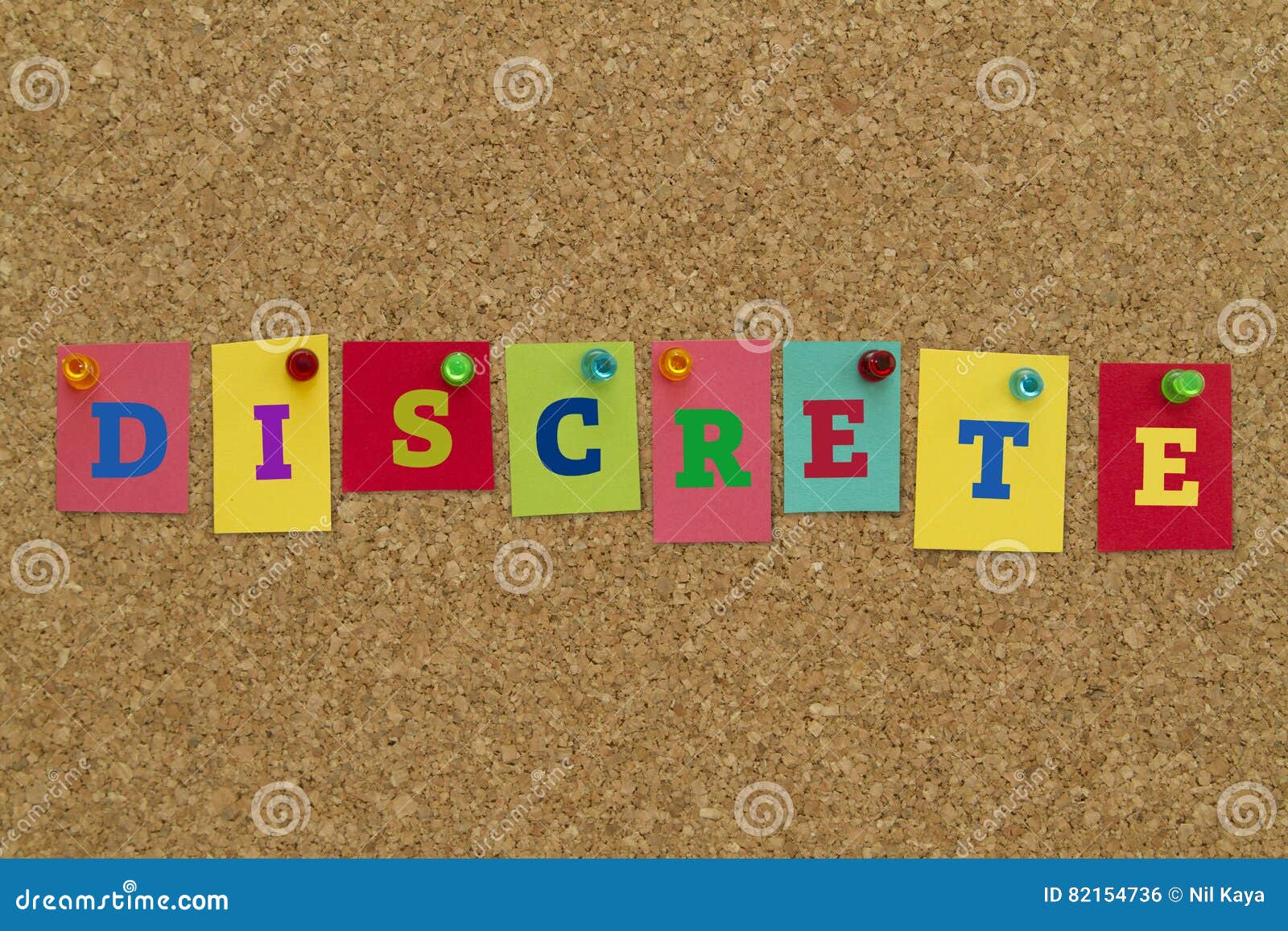 Discrete Word Written on Colorful Notes Stock Photo - Image of notes ...
