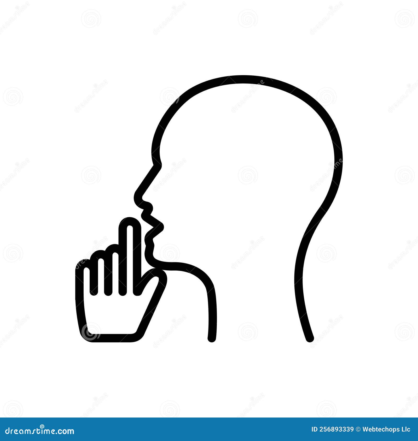 Black Line Icon for Discretion, Prudence and Attention Stock Vector ...