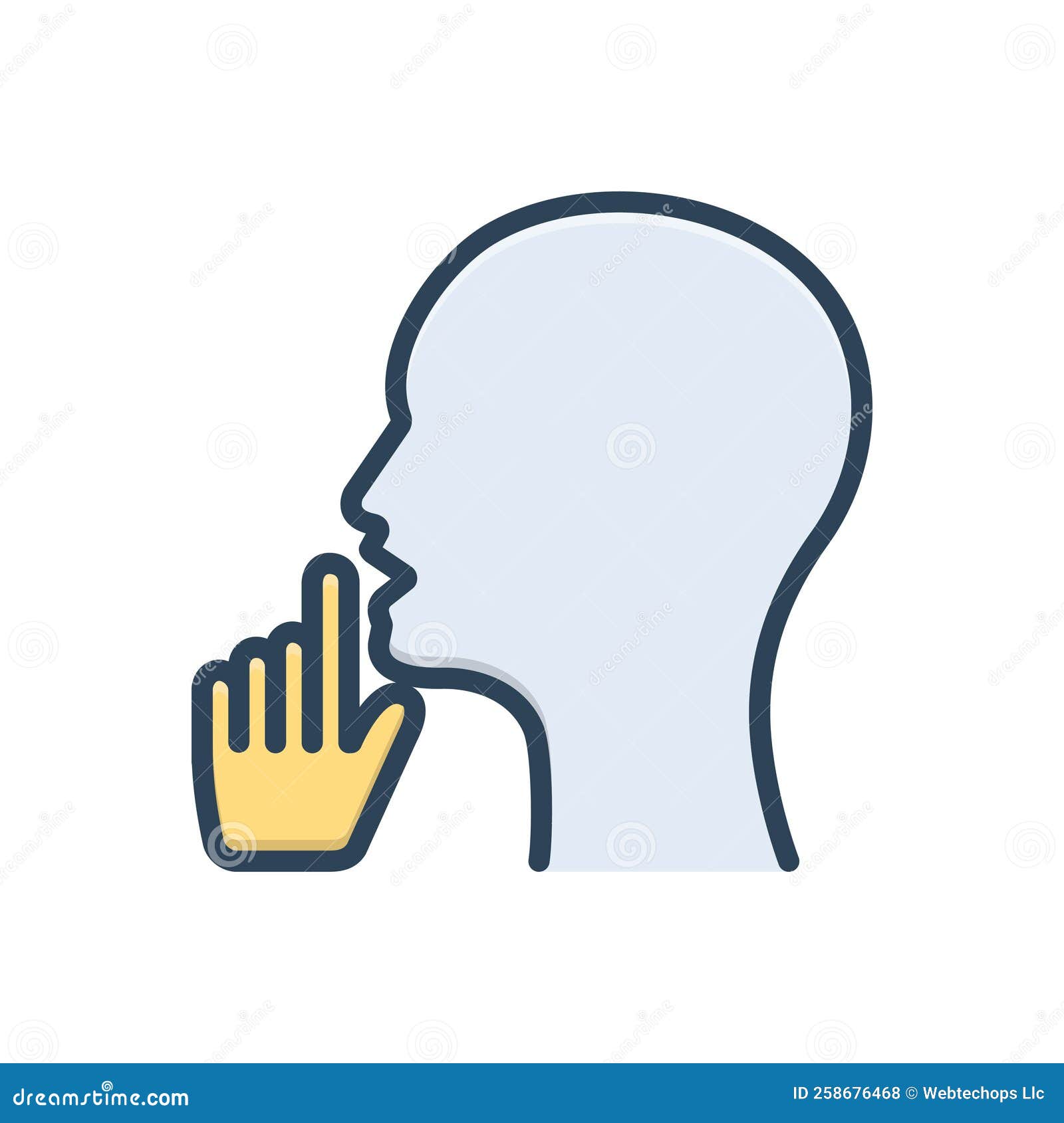 Color Illustration Icon for Discretion, Prudence and Attention Stock ...