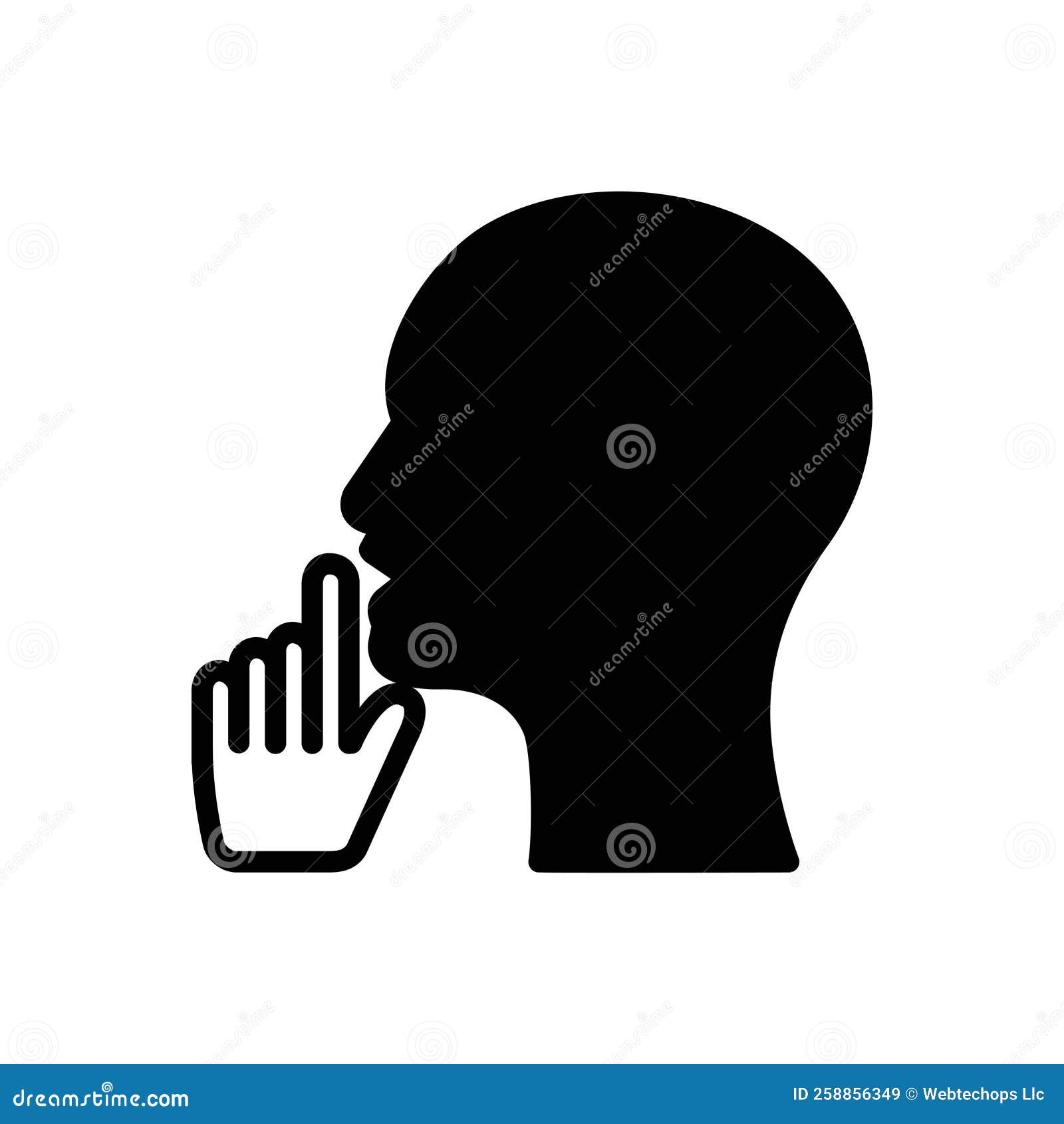 Black Solid Icon for Discretion, Prudence and Attention Stock Vector ...