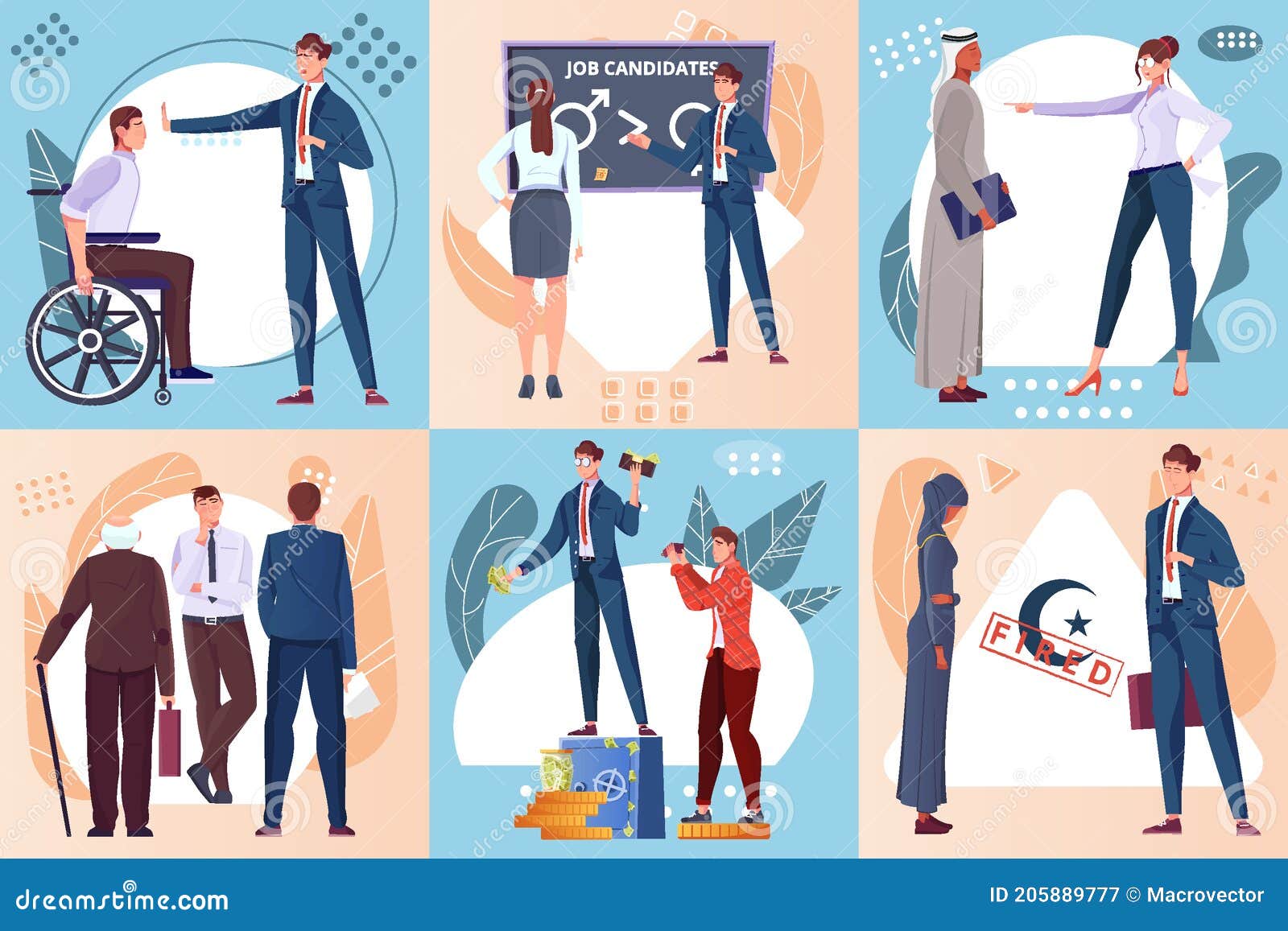 Discrimination Composition Set Stock Vector - Illustration of race ...