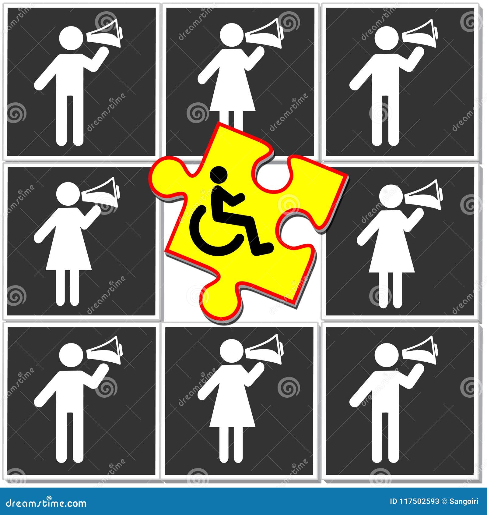 Disabilities Discrimination Act Signs Vector Illustration ...