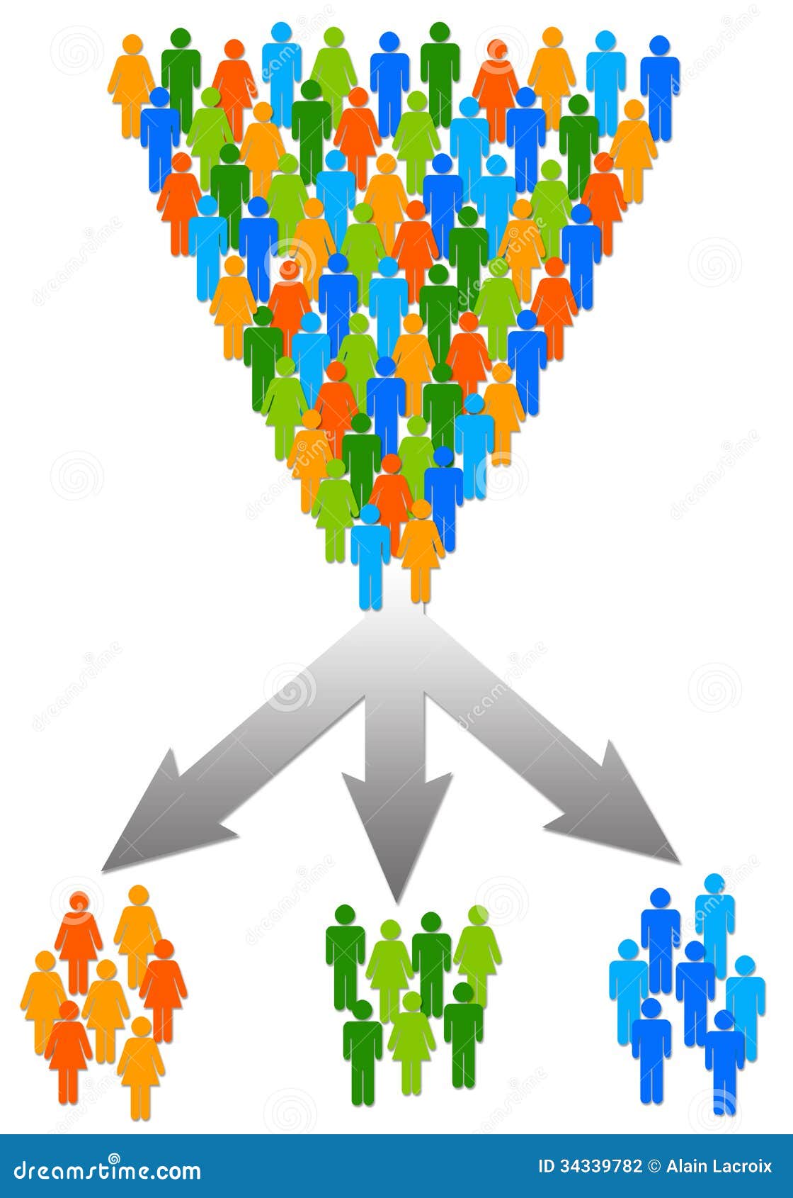 Division Of Employees Into Teams Icon. Elements Of Teamwork Multi ...