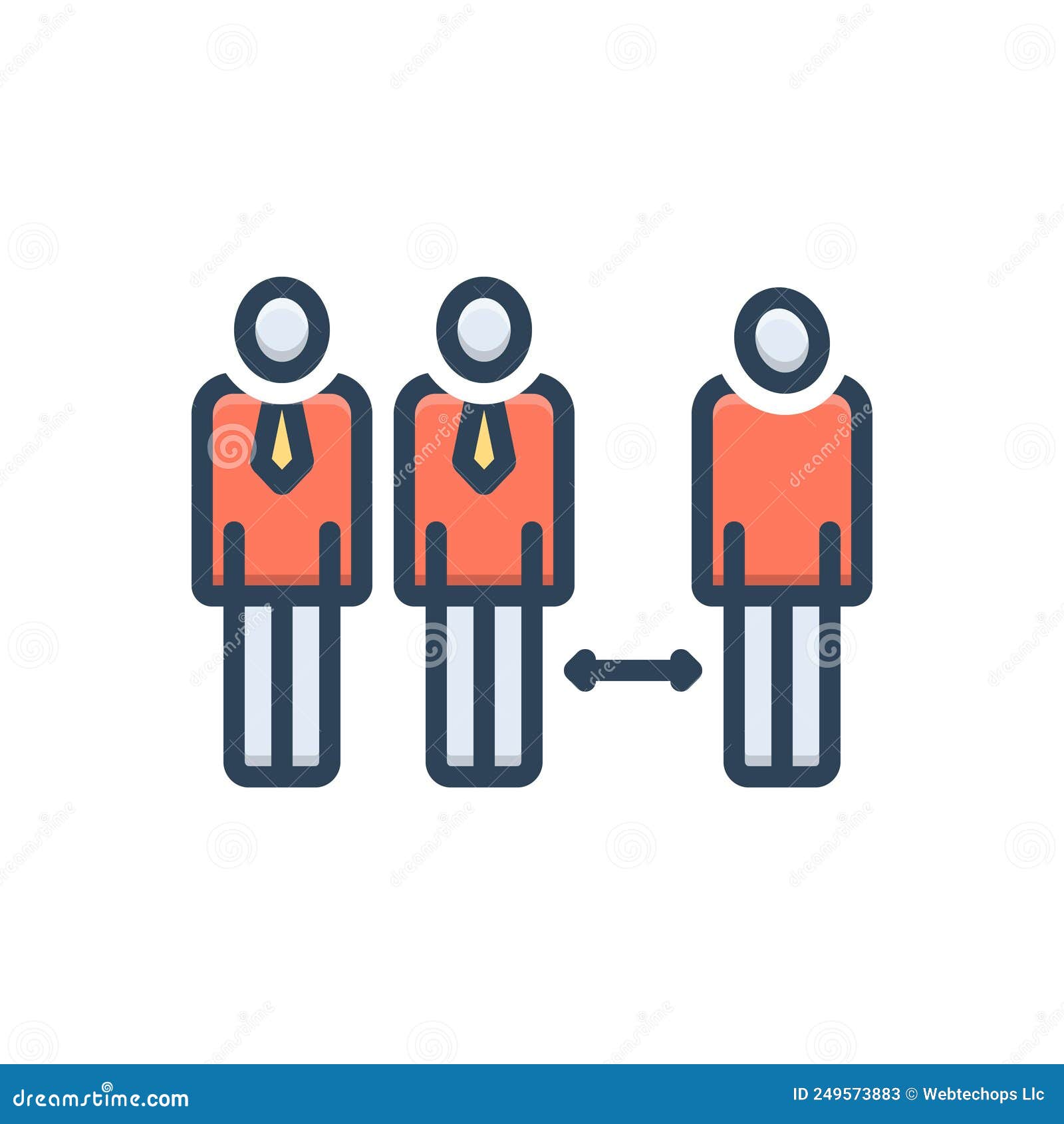 Color Illustration Icon for Discrimination, Distance and Nepotism Stock ...