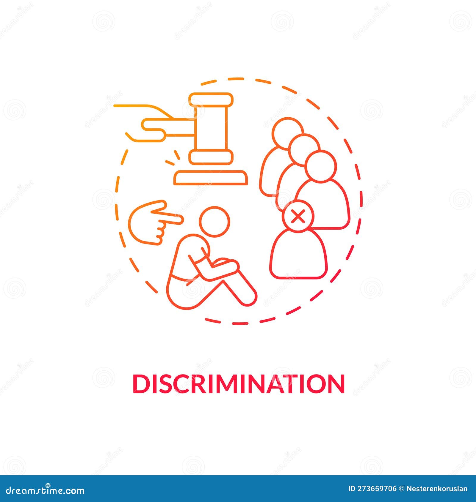 Discrimination Red Gradient Concept Icon Stock Vector - Illustration of ...