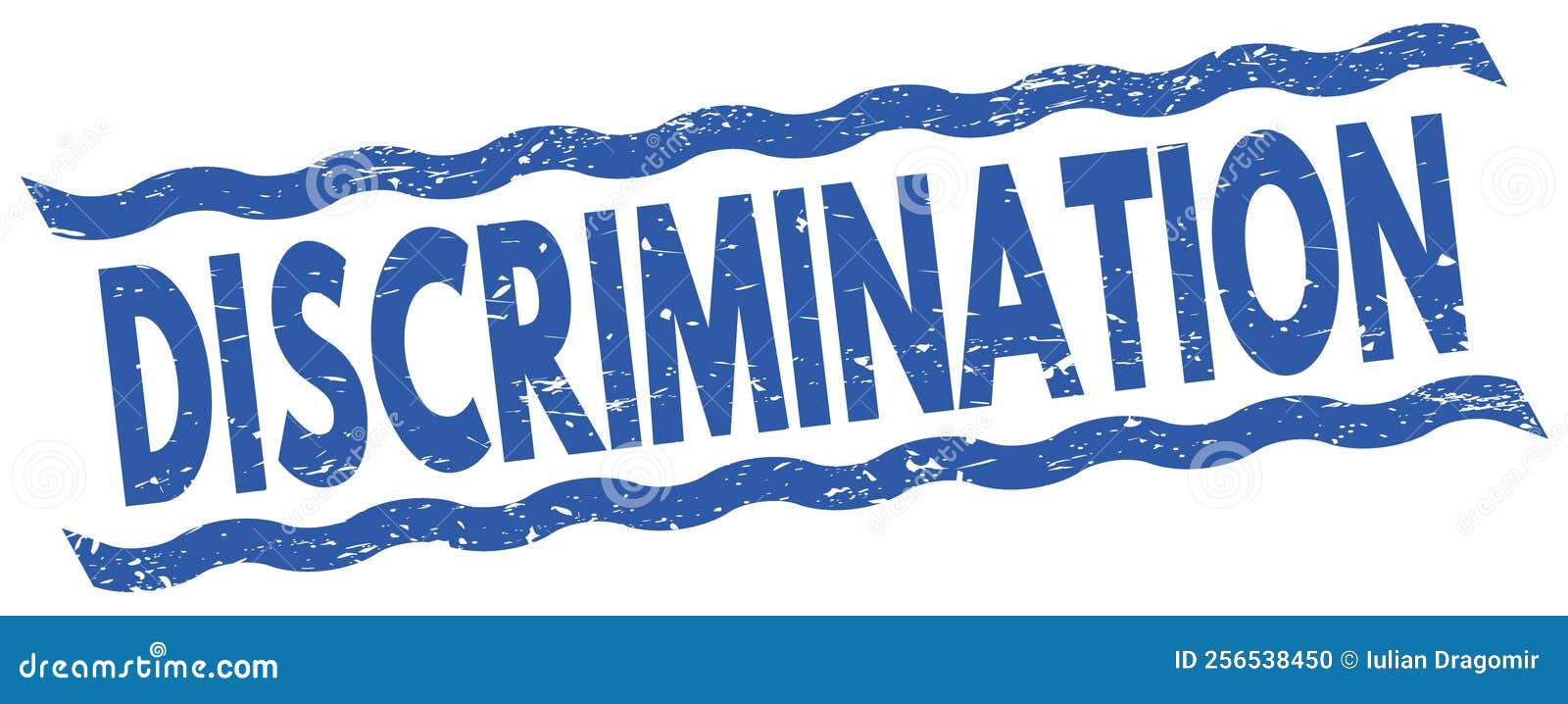 DISCRIMINATION Text on Blue Lines Stamp Sign Stock Illustration ...