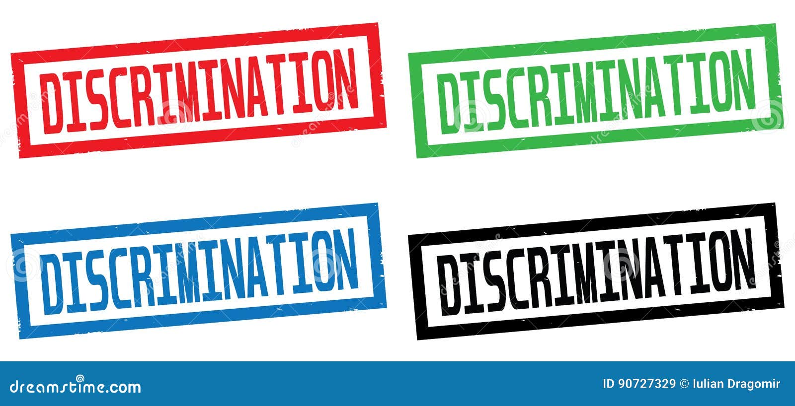 DISCRIMINATION Text, on Rectangle Border Stamp Sign. Stock Illustration ...