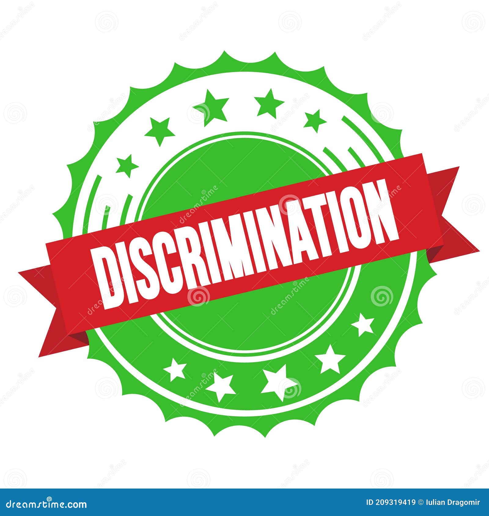 DISCRIMINATION Text on Red Green Ribbon Stamp Stock Illustration ...