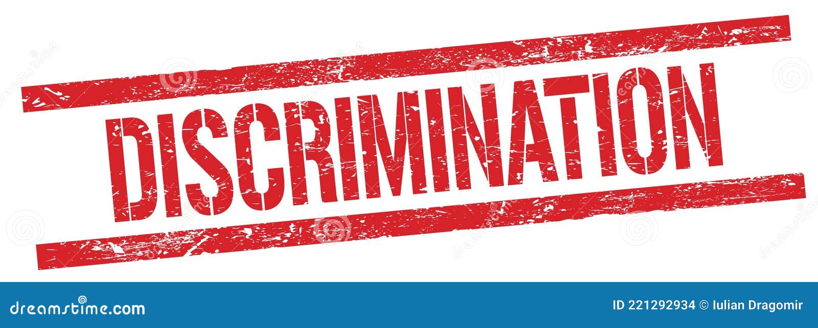 DISCRIMINATION Text on Red Grungy Rectangle Stamp Stock Illustration ...