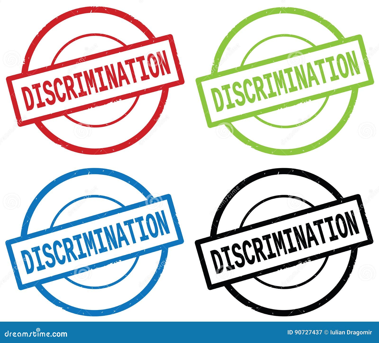 DISCRIMINATION Text, on Round Simple Stamp Sign. Stock Illustration ...