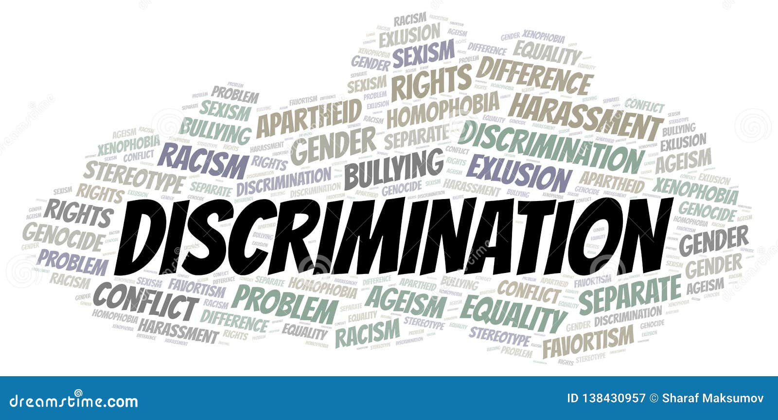 Discrimination - Type of Discrimination - Word Cloud Stock Illustration ...