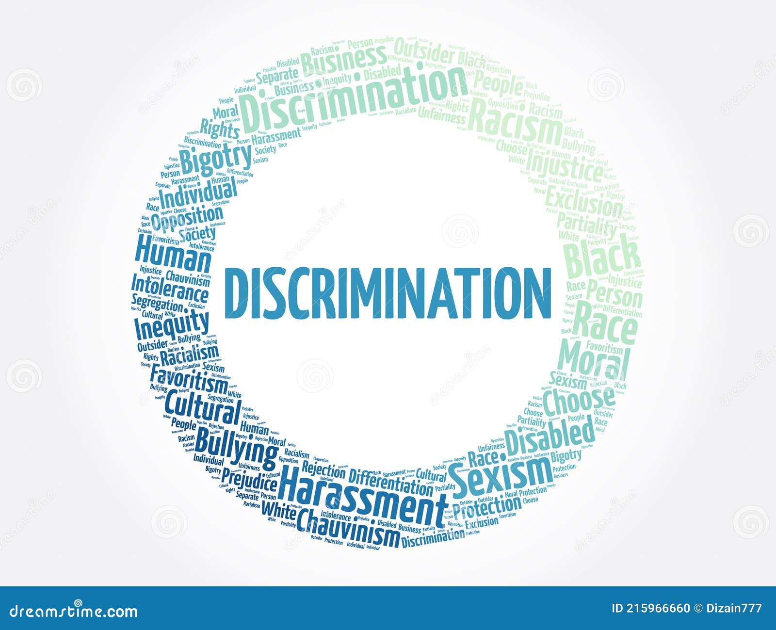 Discrimination Word Cloud Collage, Social Concept Background Stock ...
