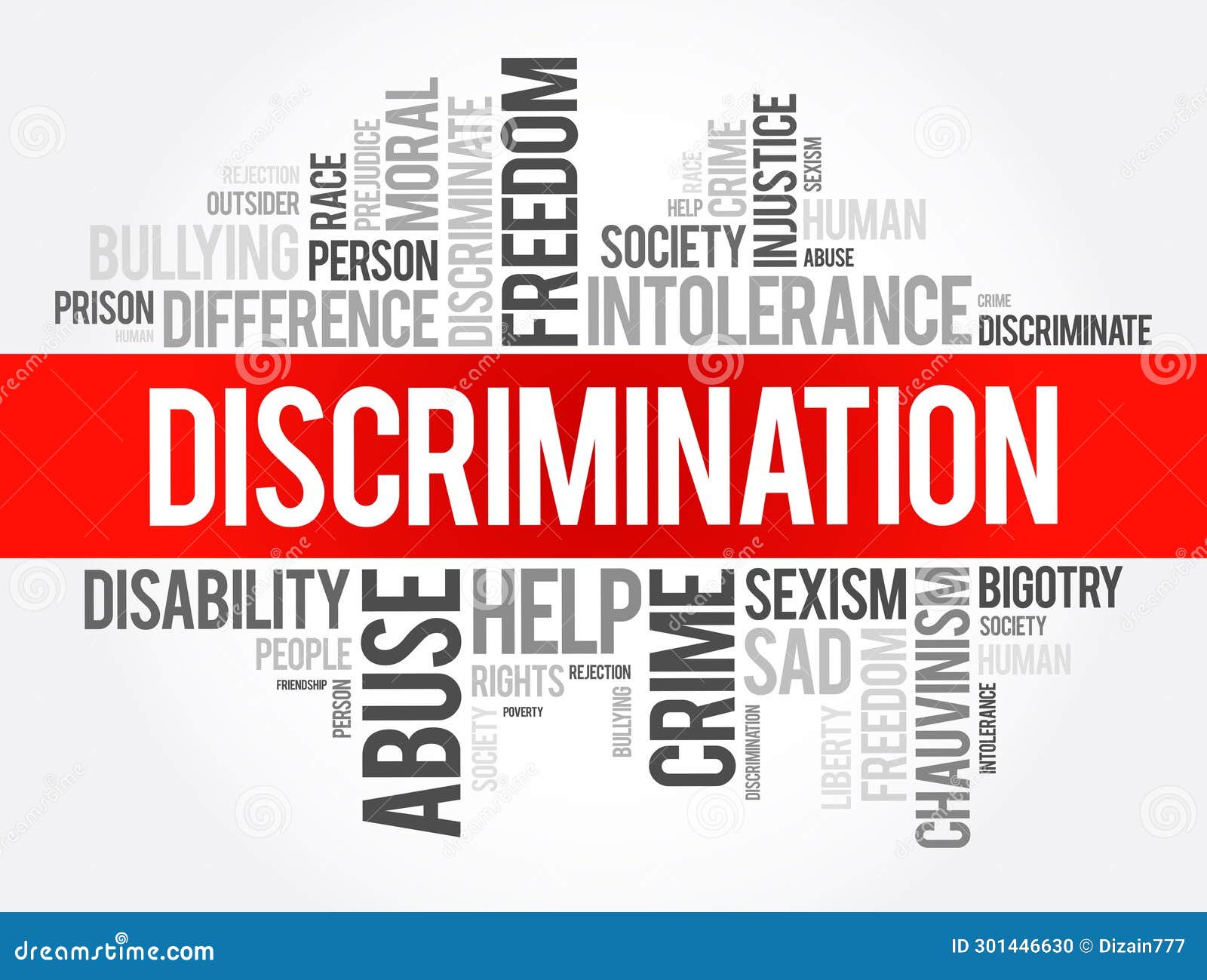 Discrimination Word Cloud Collage, Social Concept Background Stock ...