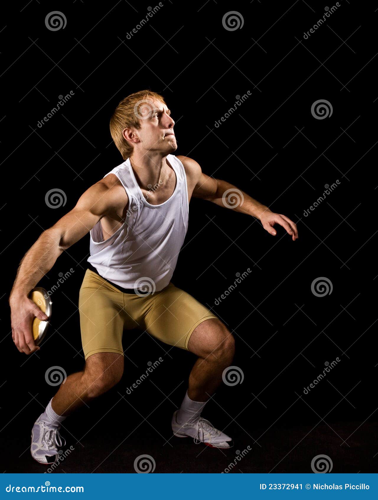 Discus stock image. Image of sport, black, athlete, motion - 23372941