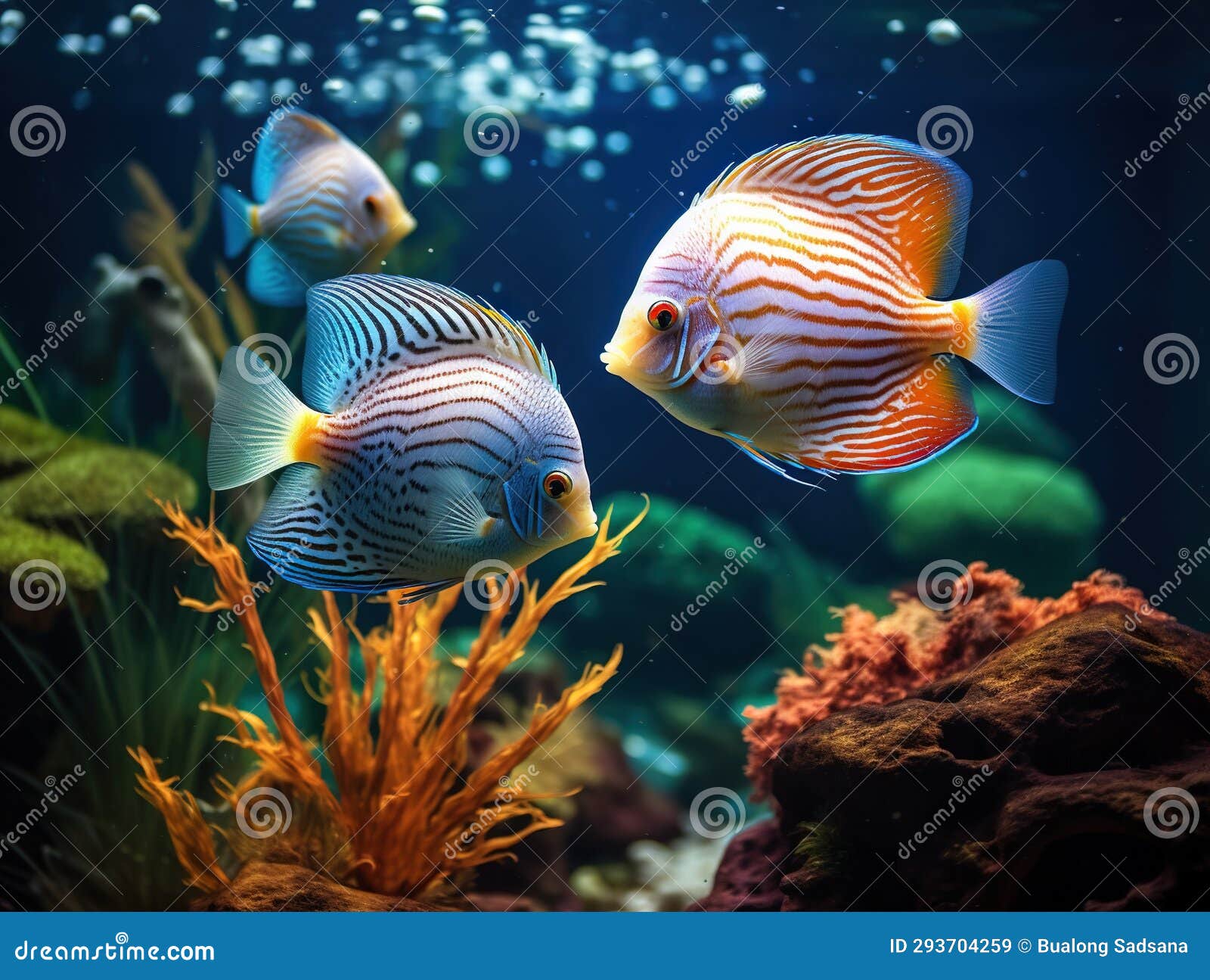 Discus - Aquarium Tropical Fish Species Stock Photography ...