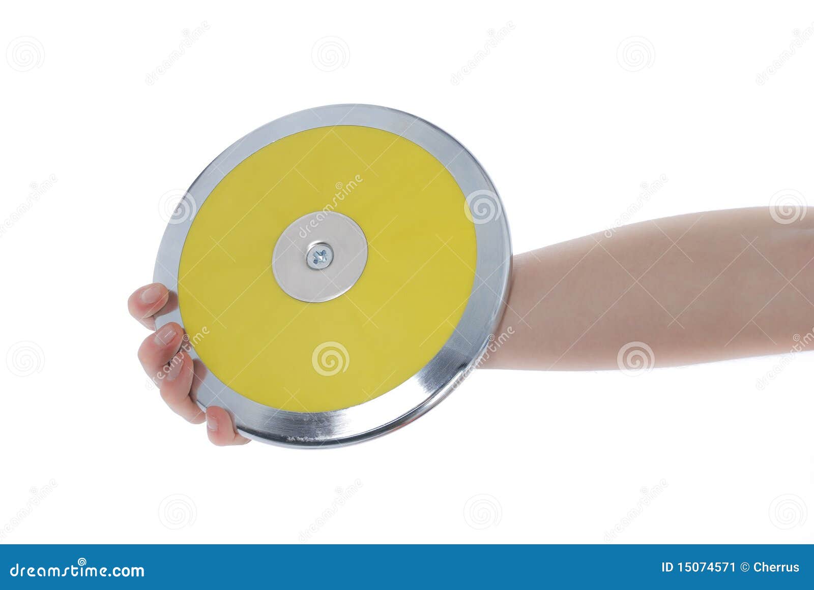 Discus in der Hand stockbild. Bild von olympisch, diskus - 15074571