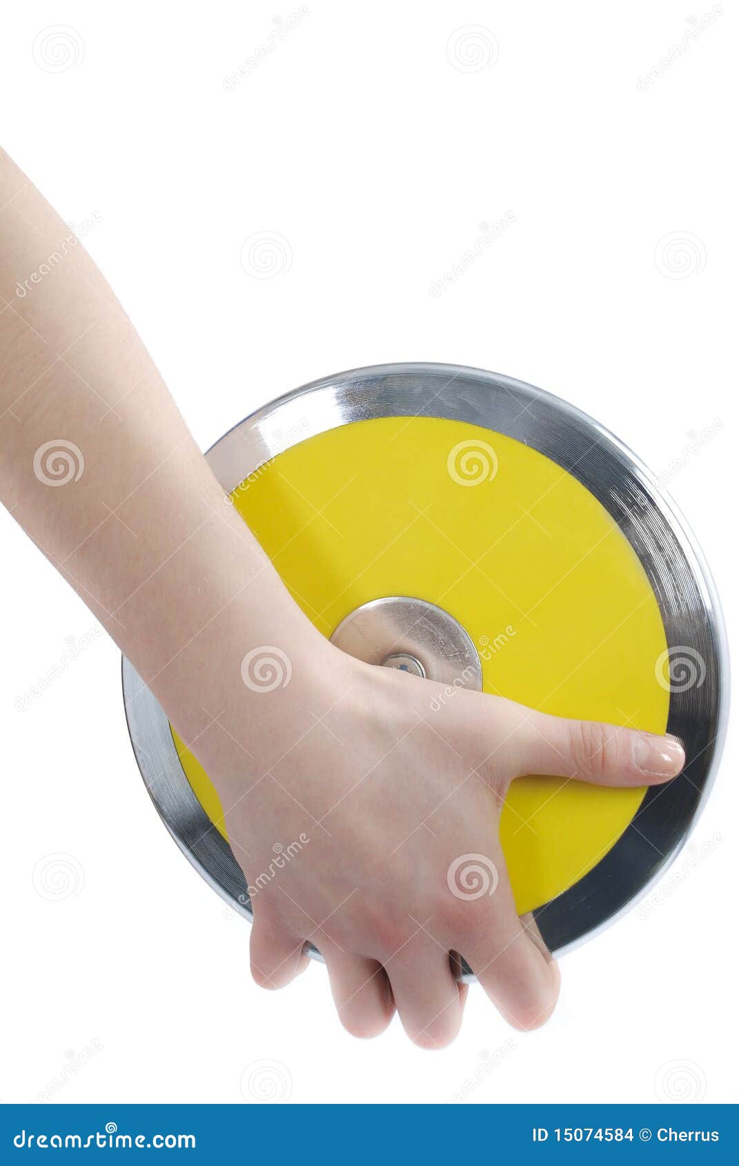 Discus in der Hand stockfoto. Bild von hand, stärke, diskus - 15074584