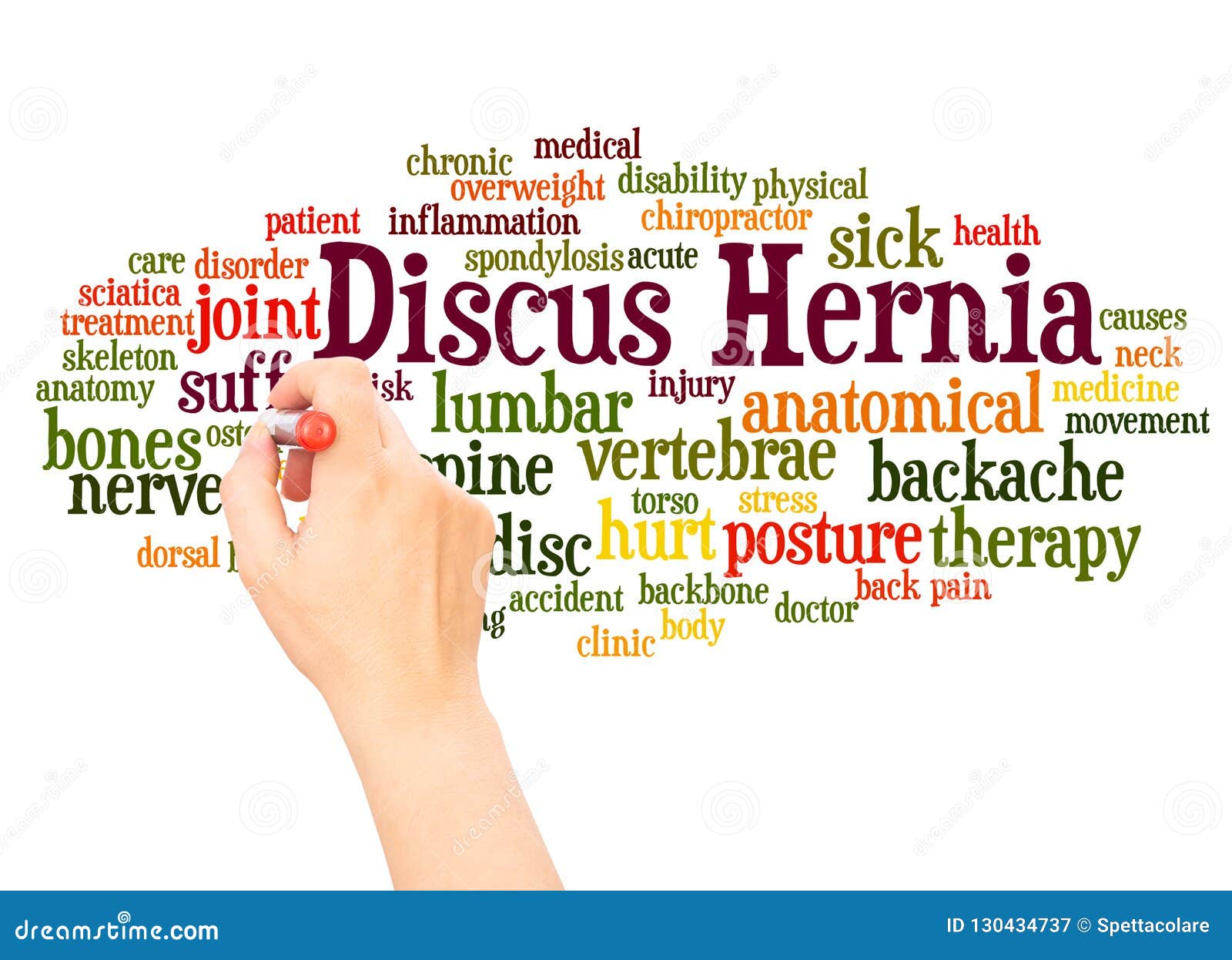 Discus Hernia Word Cloud Hand Writing Concept Stock Image - Image of ...