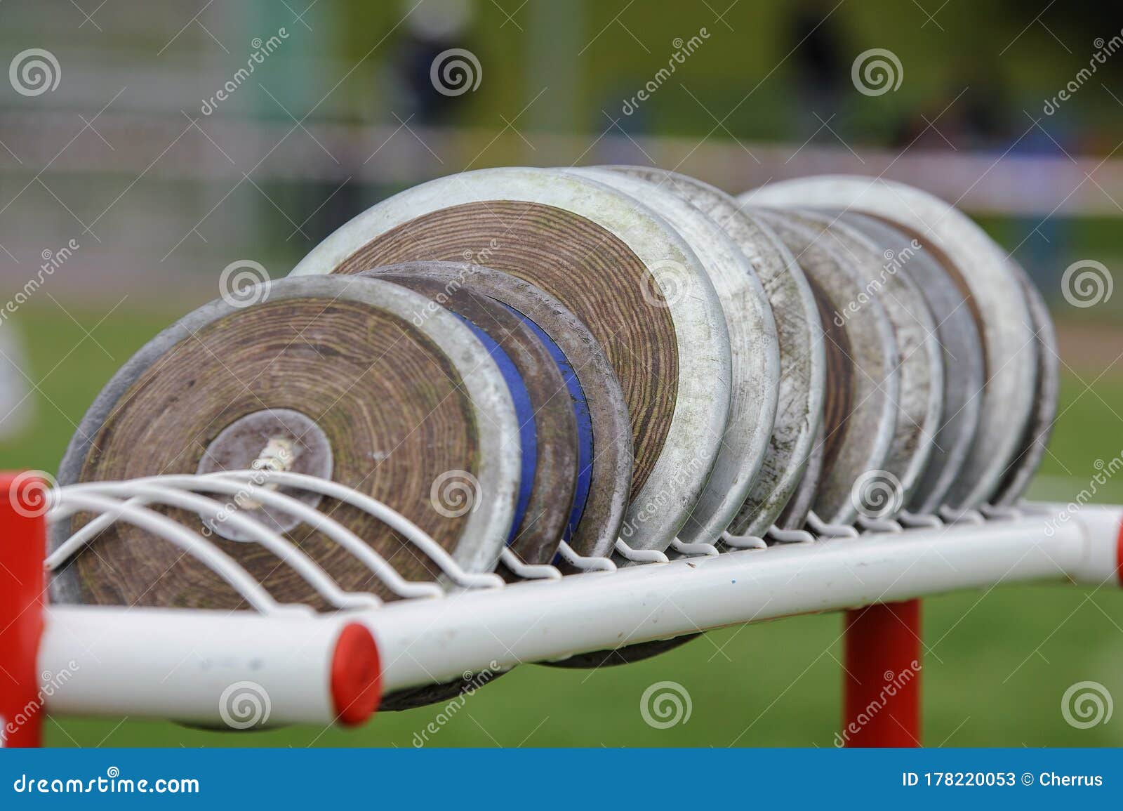 Discus on the Track and Field Stadium Stock Image - Image of shot ...