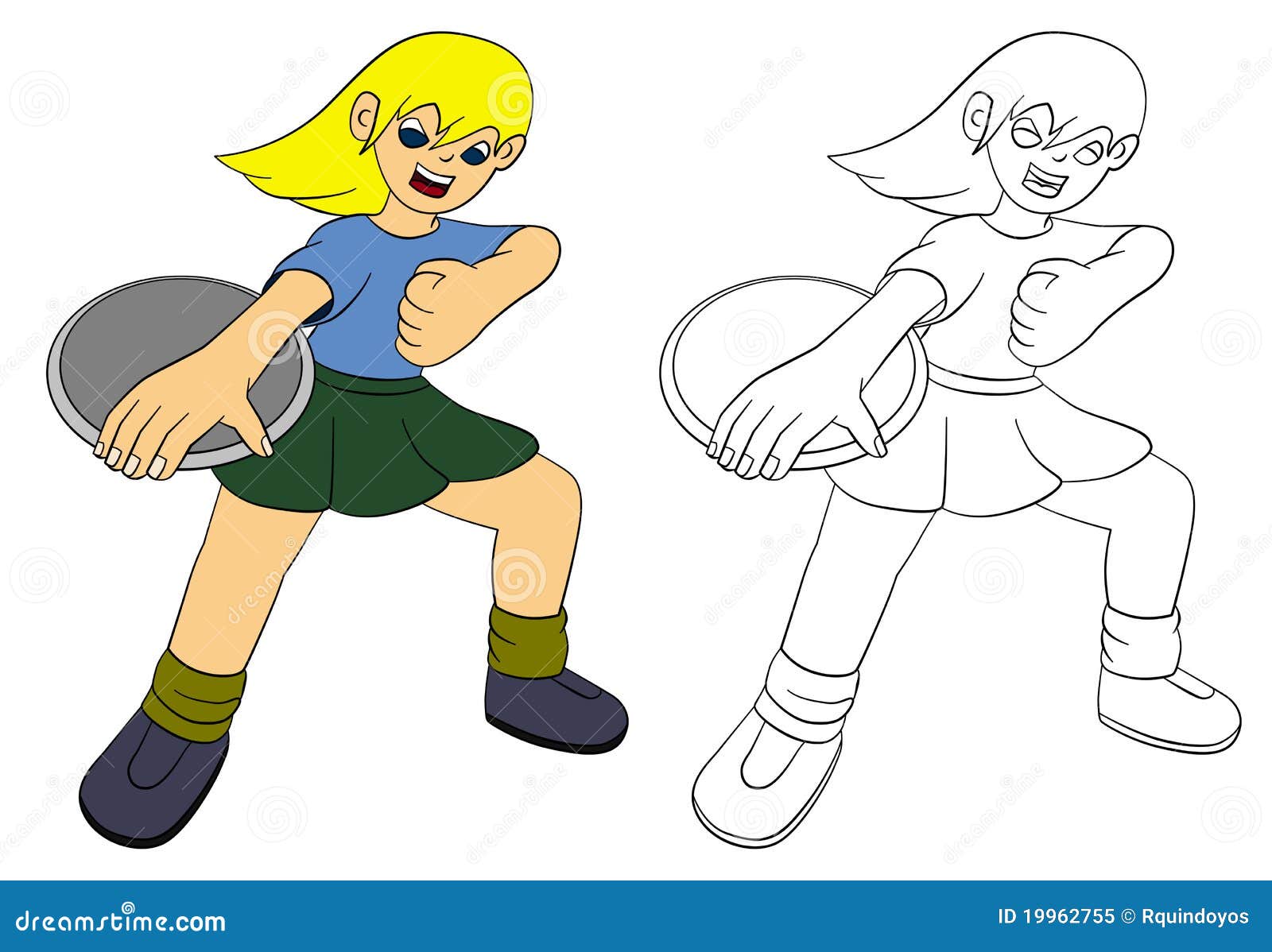 Discus throw girl stock illustration. Illustration of female - 19962755