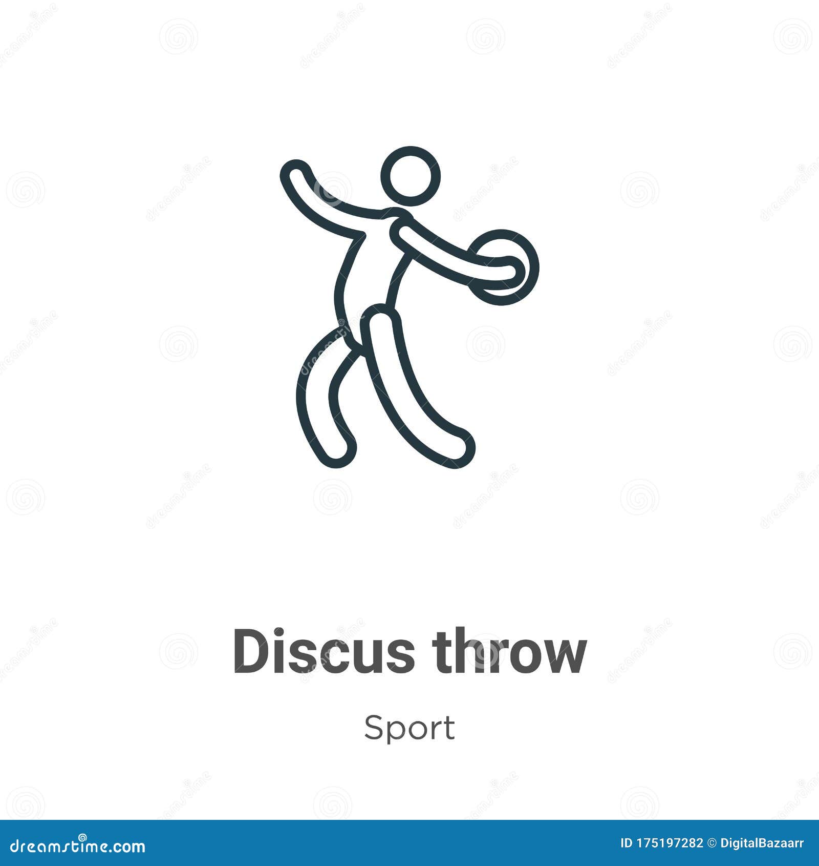 Discus Throw Outline Vector Icon. Thin Line Black Discus Throw Icon, Flat Vector Simple Element ...