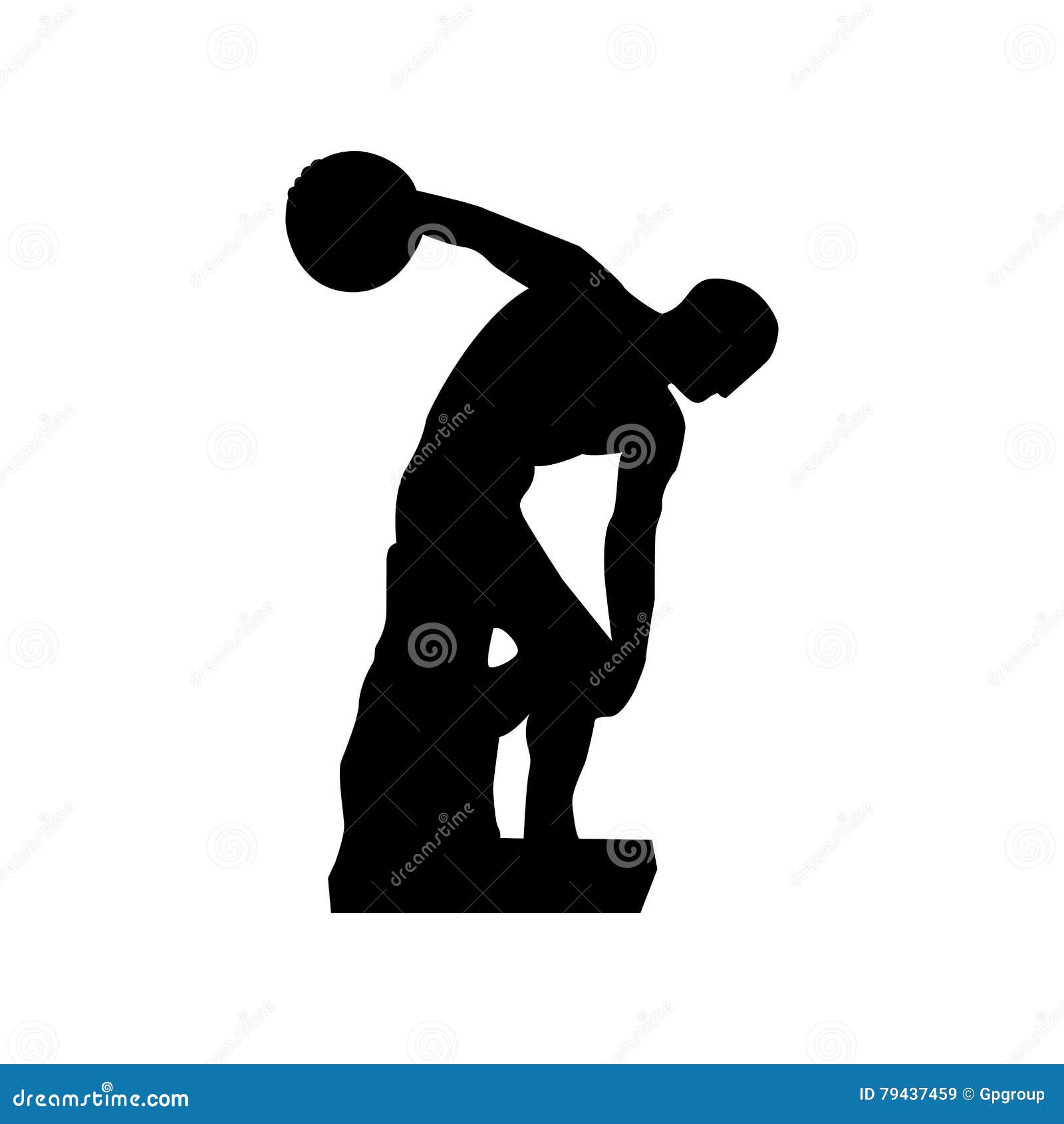 Discus Thrower or Discobolus Sculpture Icon Image Stock Vector ...