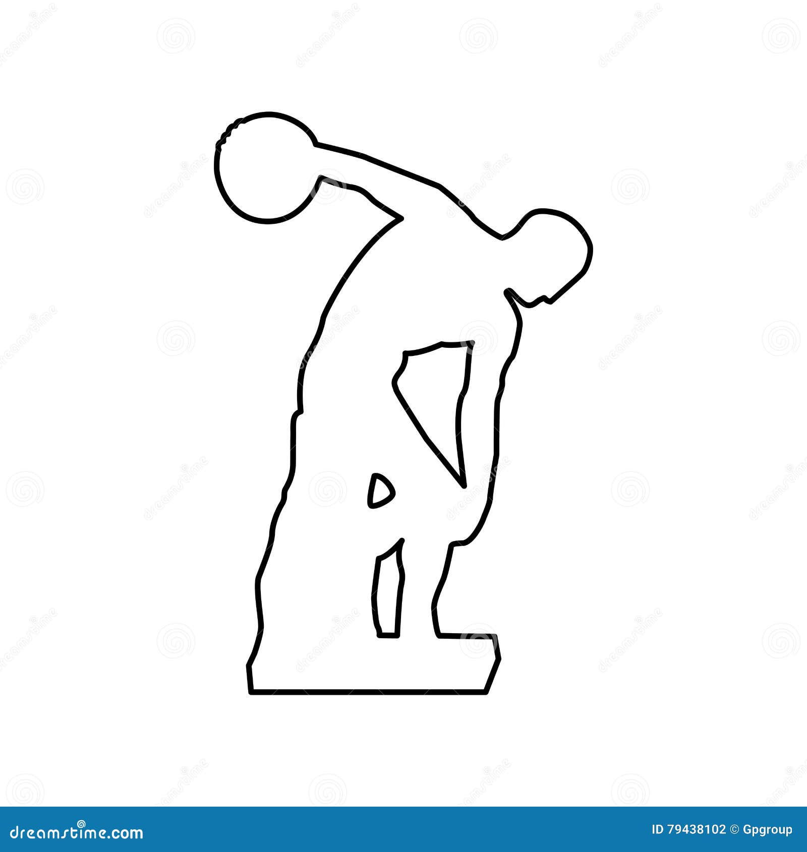 Discus Thrower or Discobolus Sculpture Icon Image Stock Vector ...