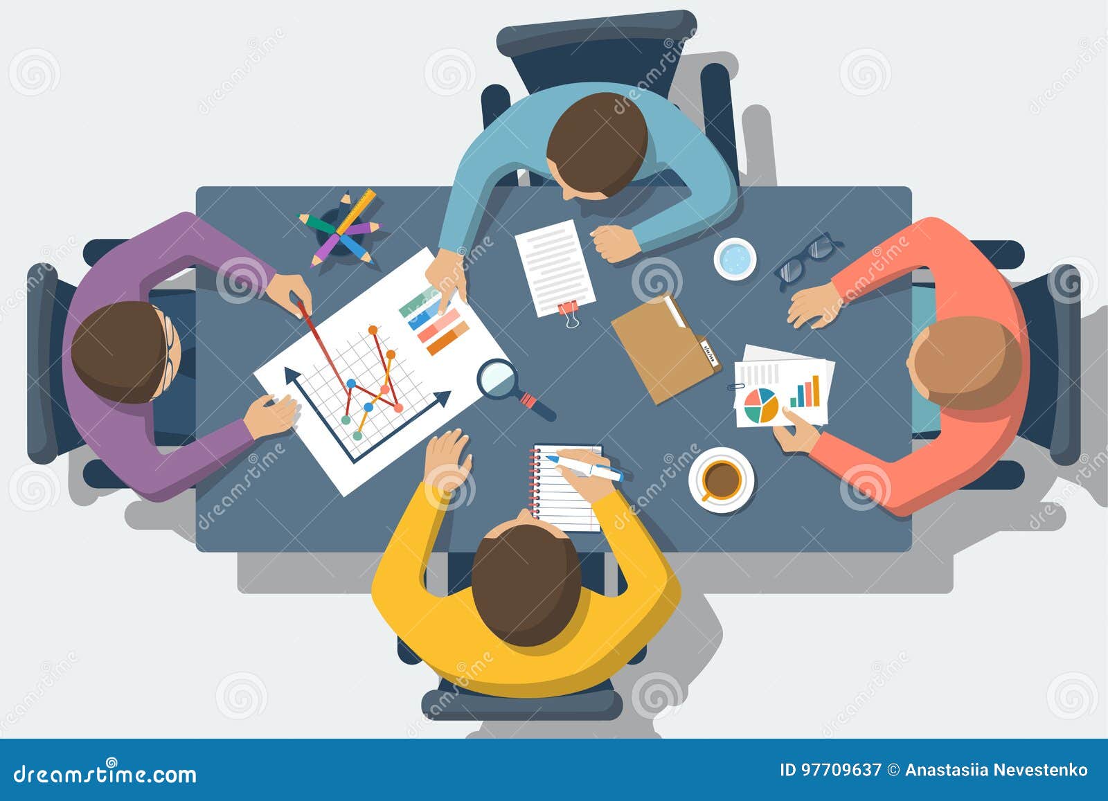 Discusión En La Reunión, Vector Ilustración del Vector - Ilustración de ...