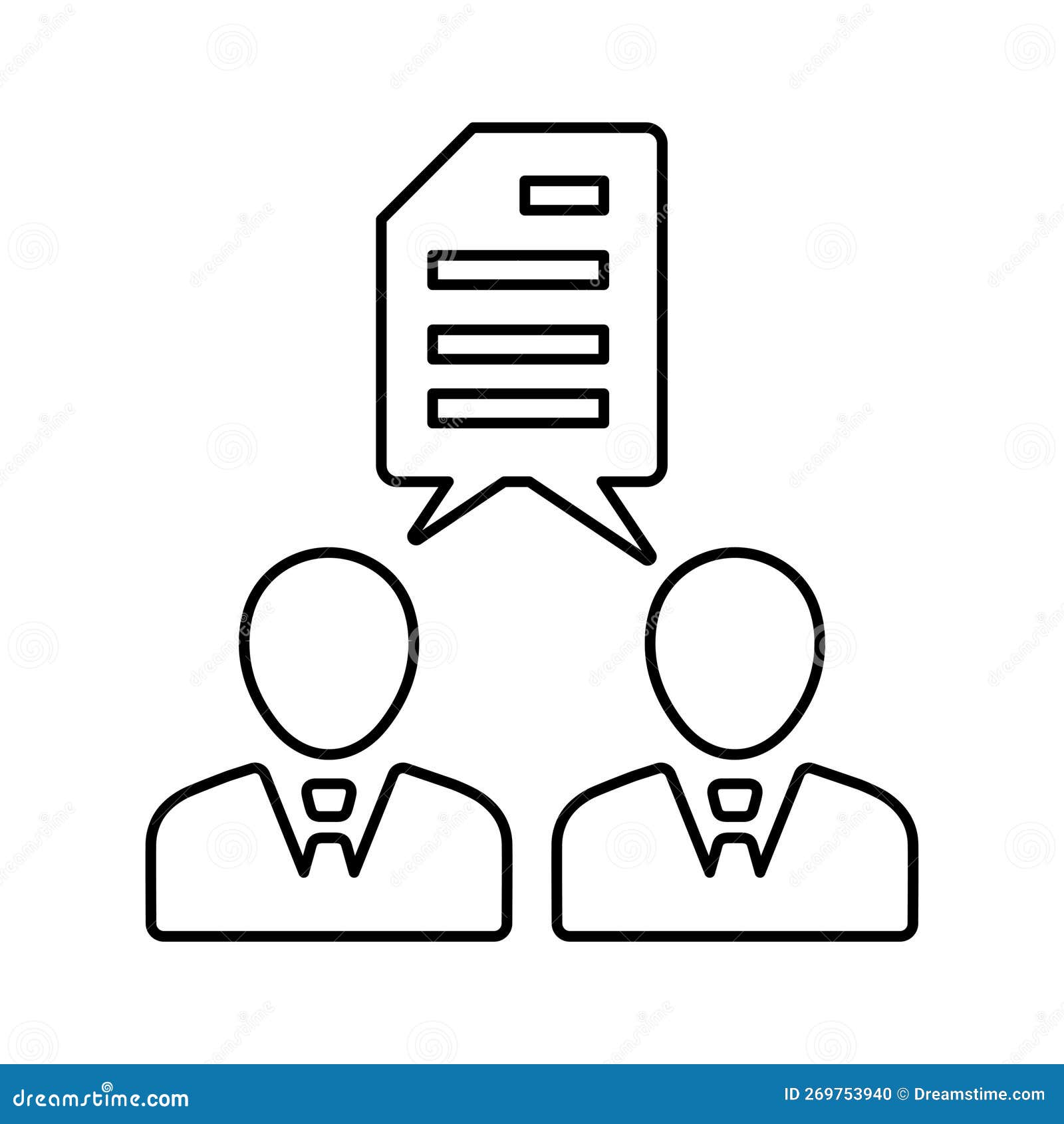 Discuss Report Icon. Outline Design Stock Illustration - Illustration ...