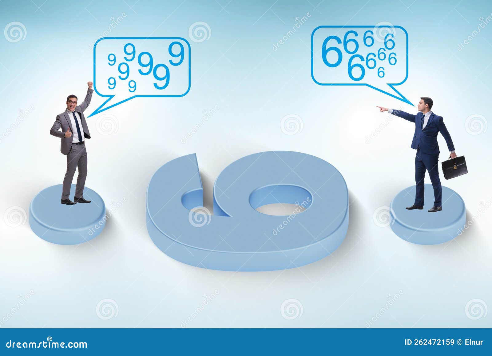Discussie Over De Cijfers 9 En 6 Stock Illustratie - Illustration of ...