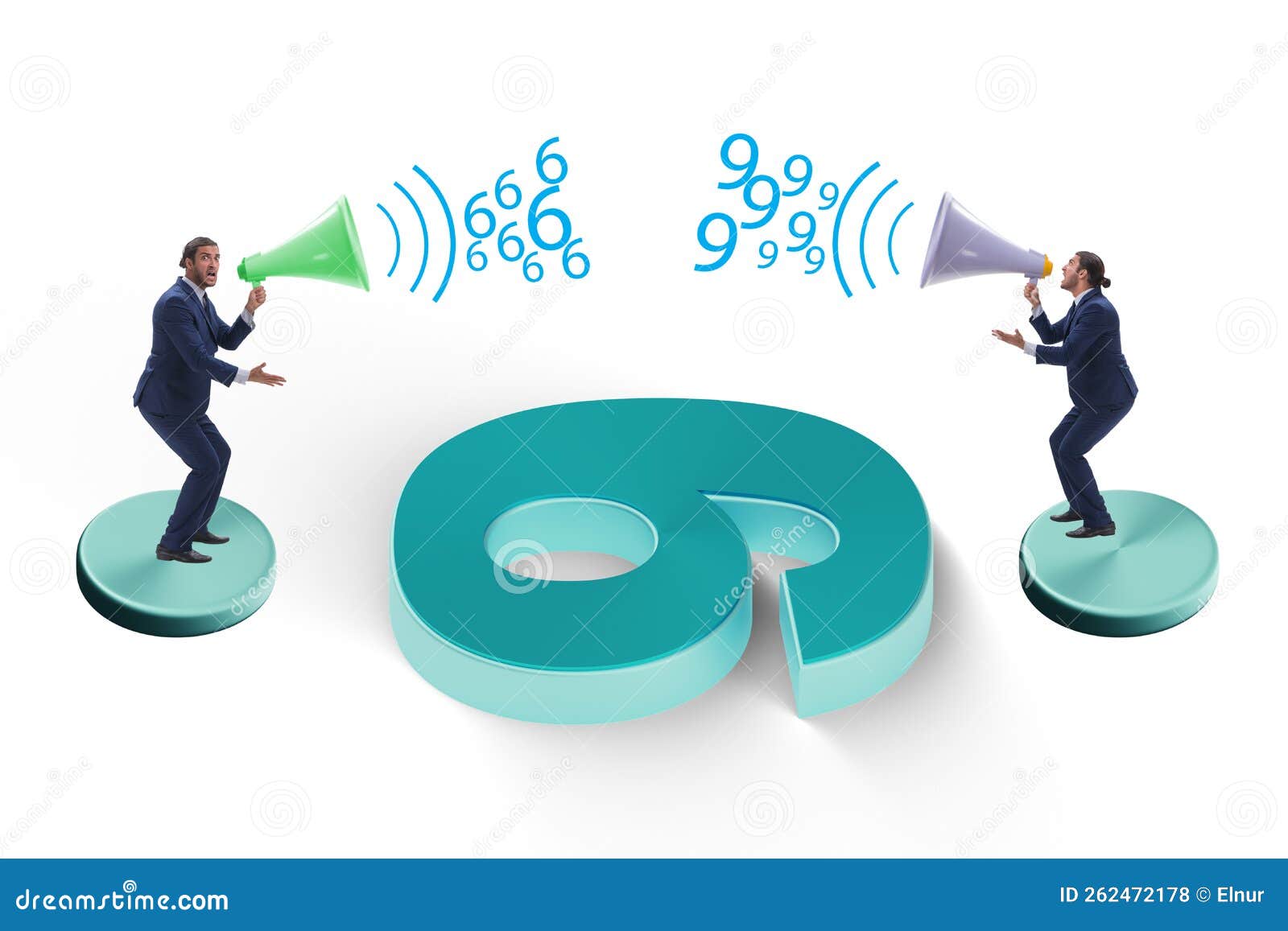 Discussie Over De Cijfers 9 En 6 Stock Foto - Image of zakenman ...