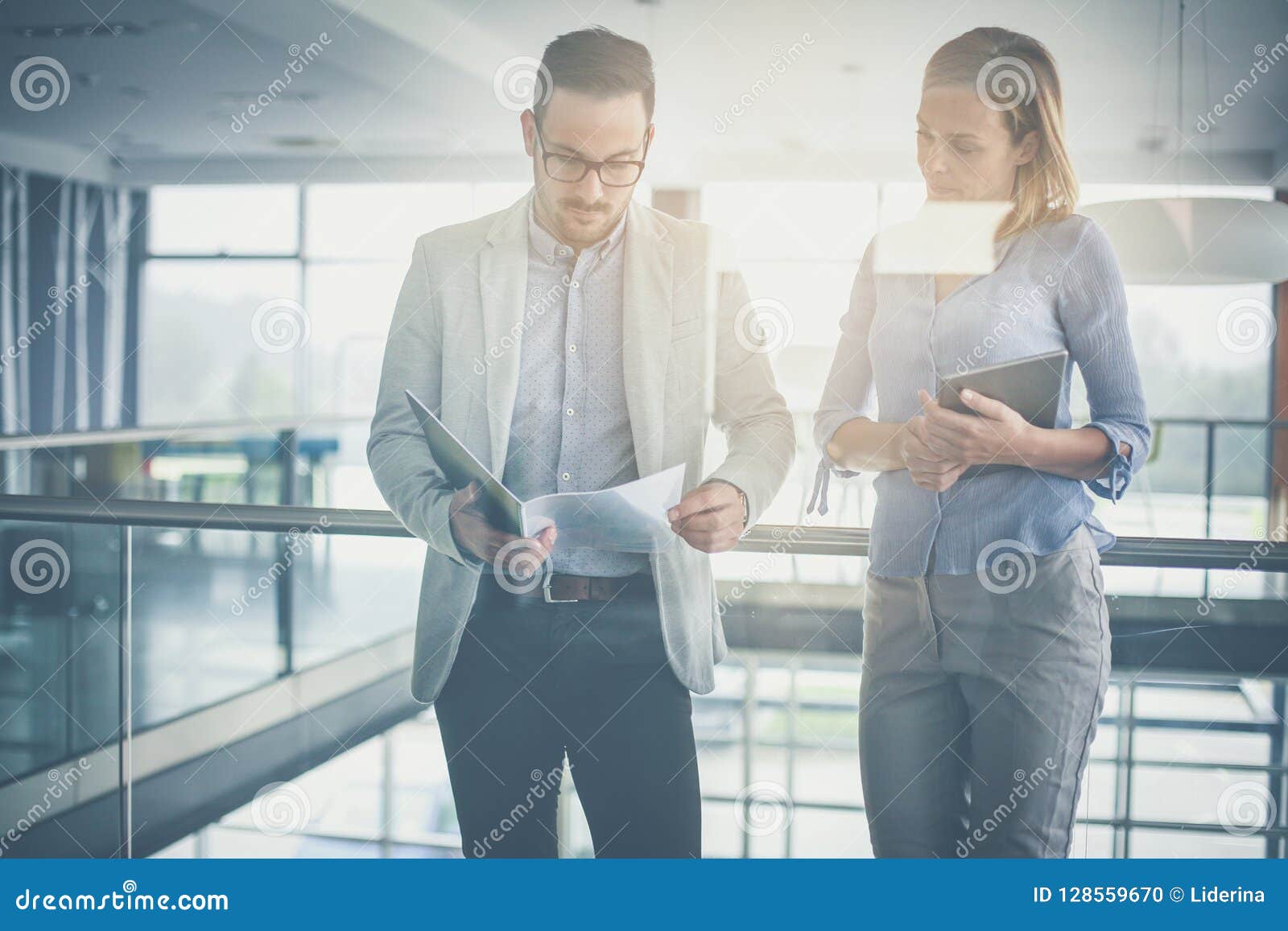 Discussing the data. stock photo. Image of caucasian - 128559670