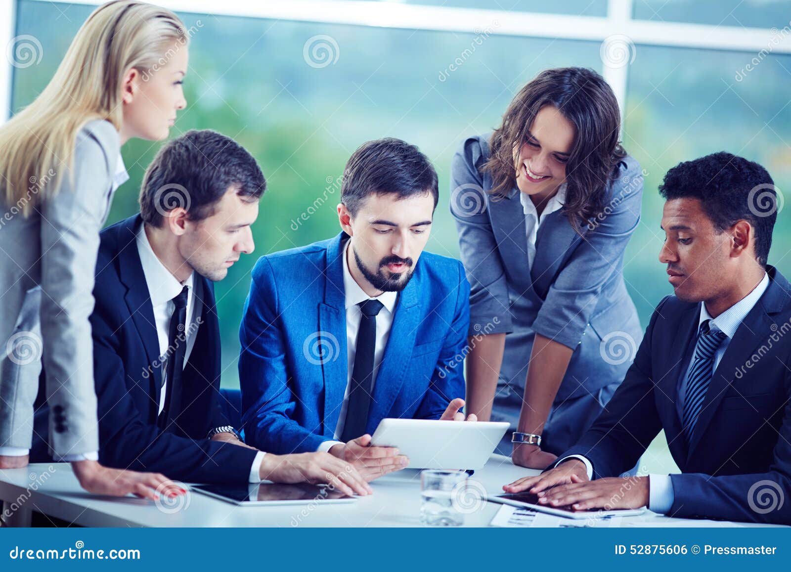 Discussing data stock photo. Image of adult, data, meeting - 52875606