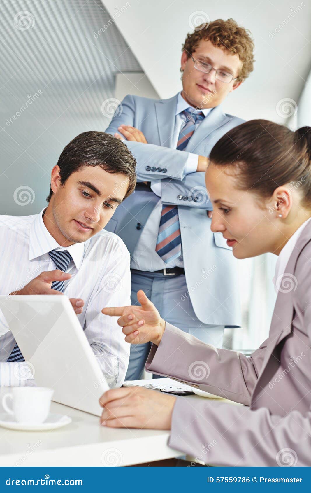 Discussing data stock photo. Image of adult, indoor, executive - 57559786