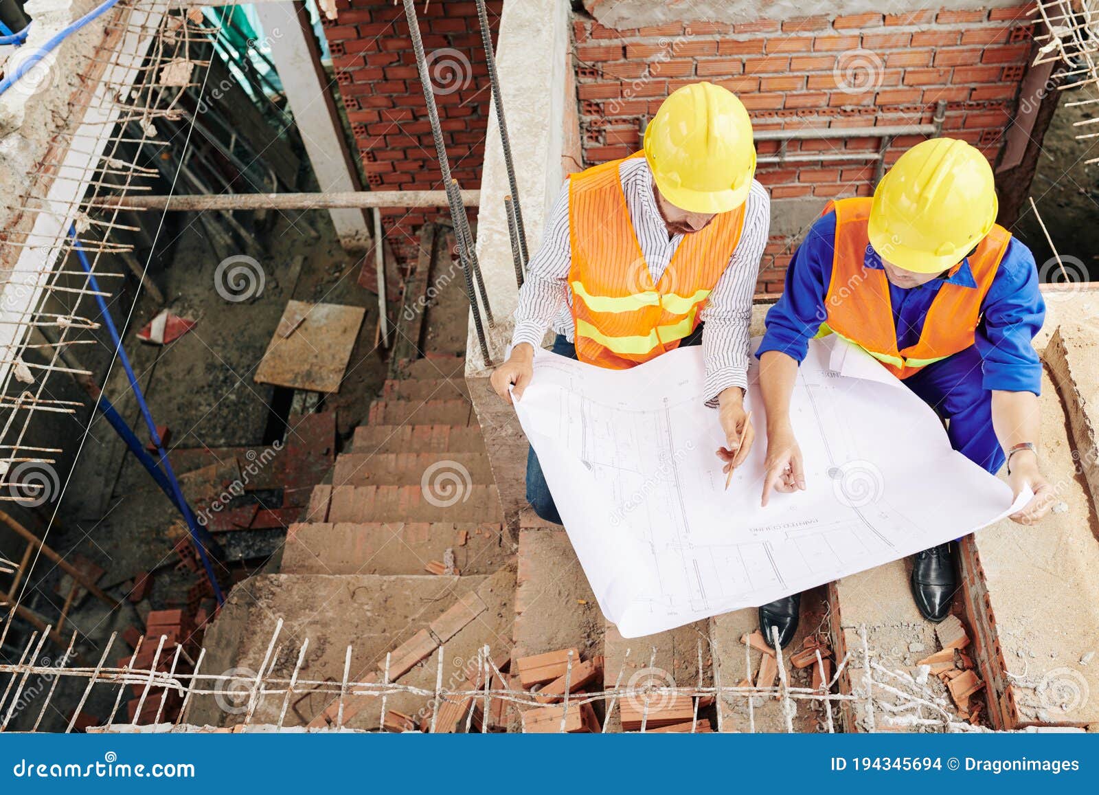 Discussing Details of Blueprint, Stock Photo - Image of planning ...