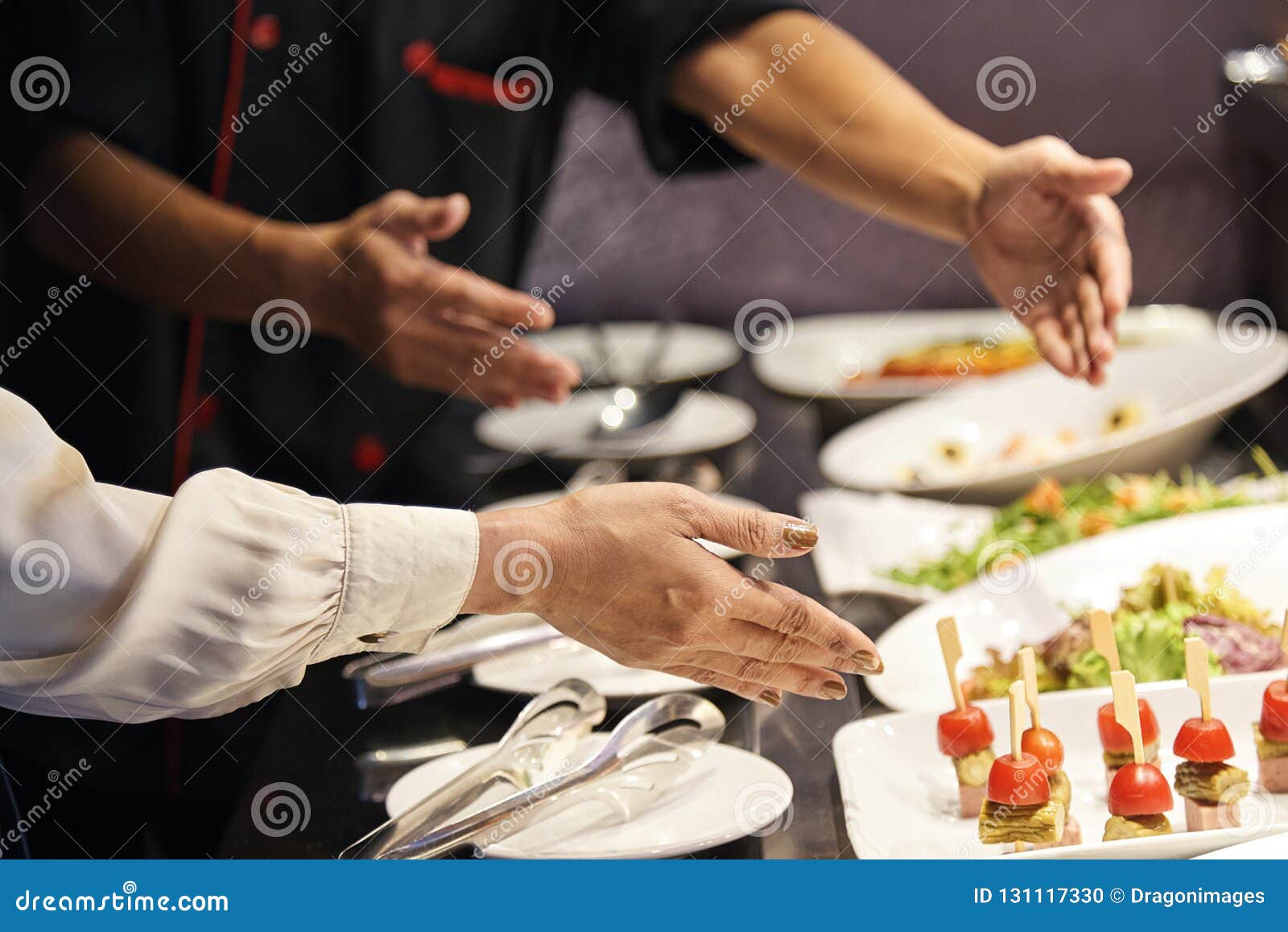Discussing dishes stock photo. Image of working, restaurant - 131117330