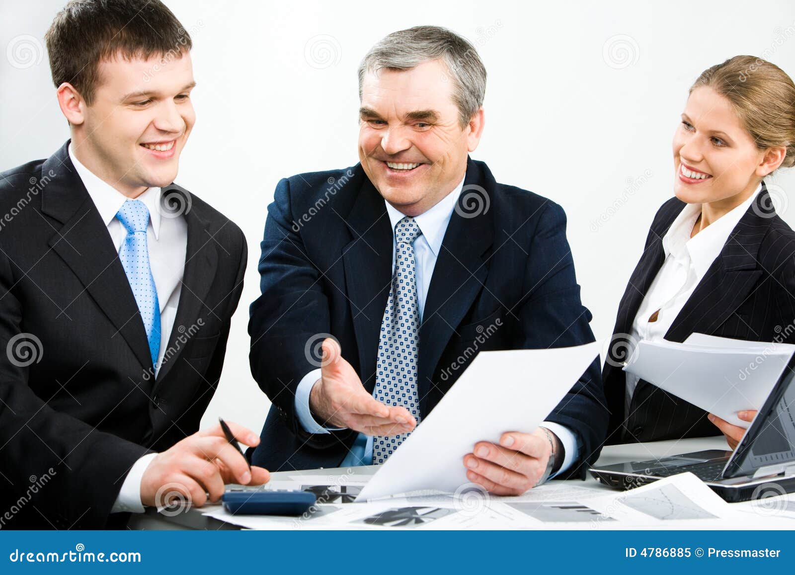 Discussing documents stock image. Image of achievement - 4786885