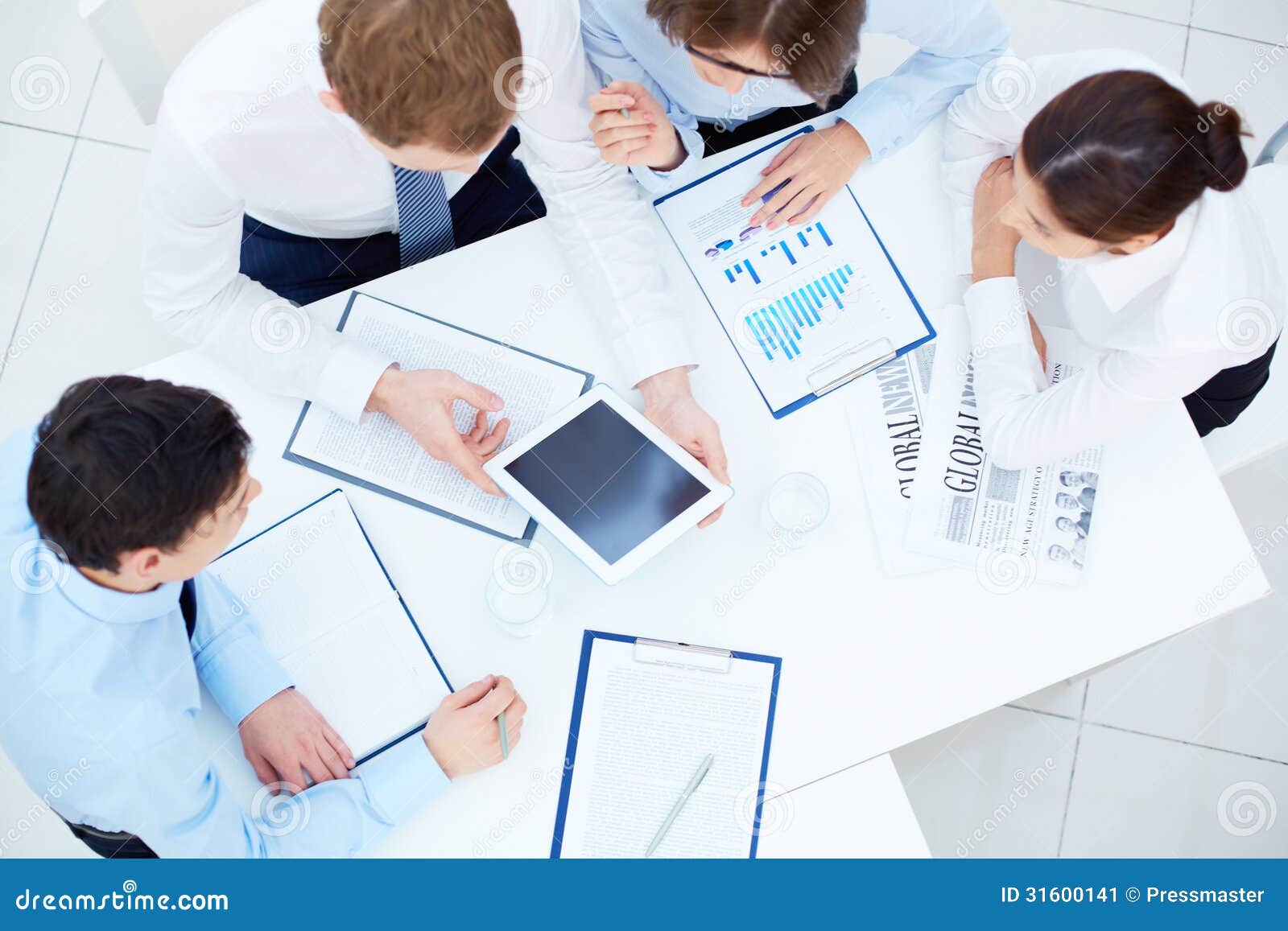 Discussing documents stock image. Image of male, confident - 31600141